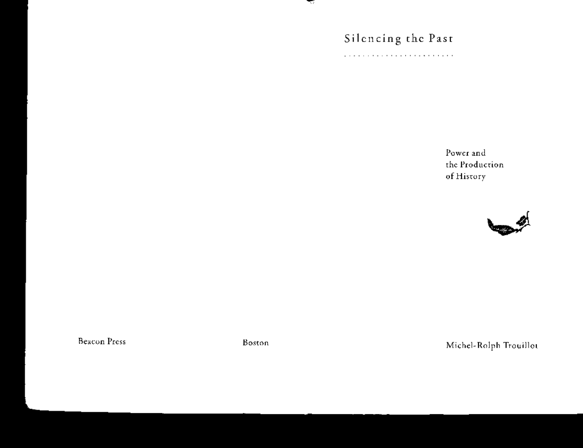 Silencing the Past: The Three Faces of Sans Souci - A Study Guide - Studocu
