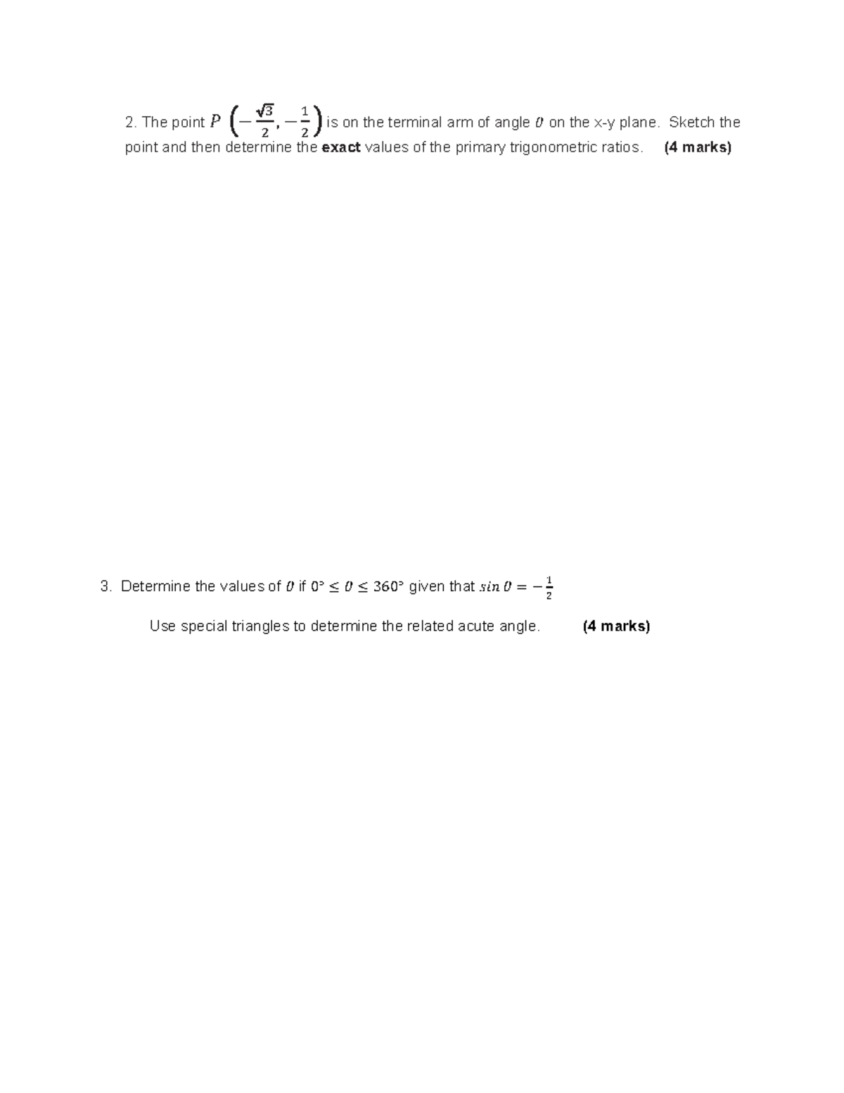 Mcr3u 04 - Practice material - MAP4C - 4 2. The point 𝐀 − , − 7 is on ...