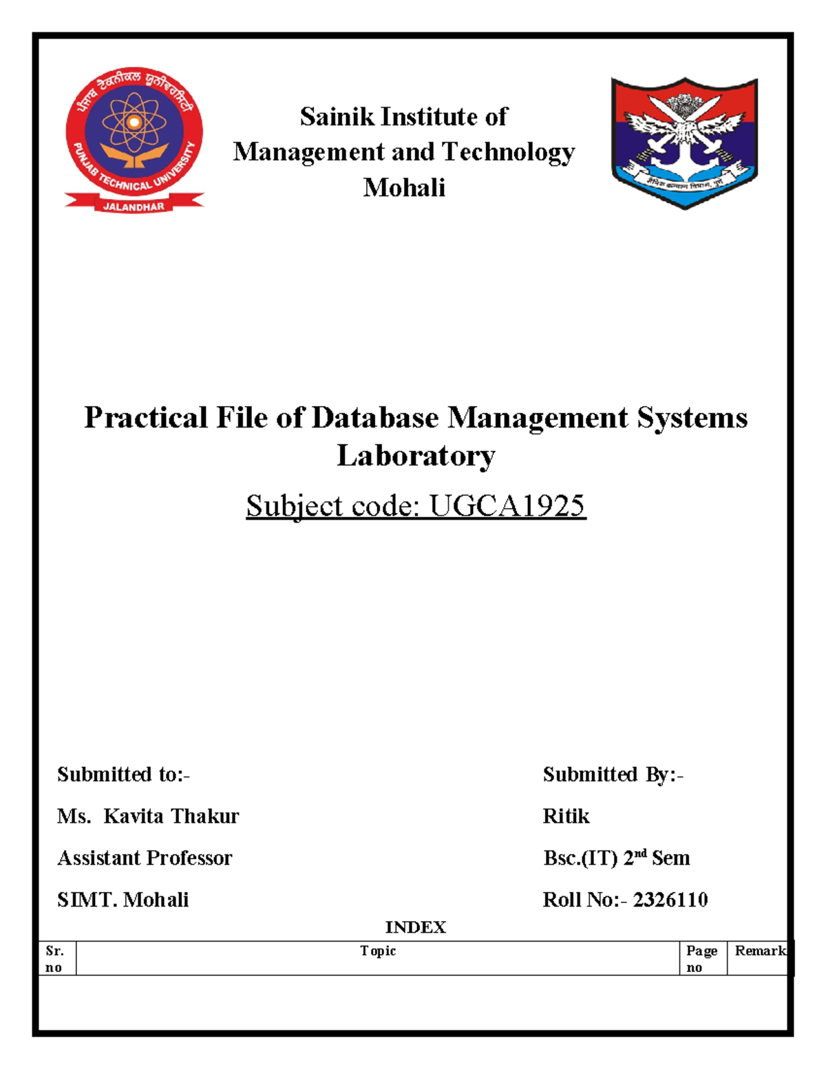 DBMS File - Database management Practical File - Practical File of ...