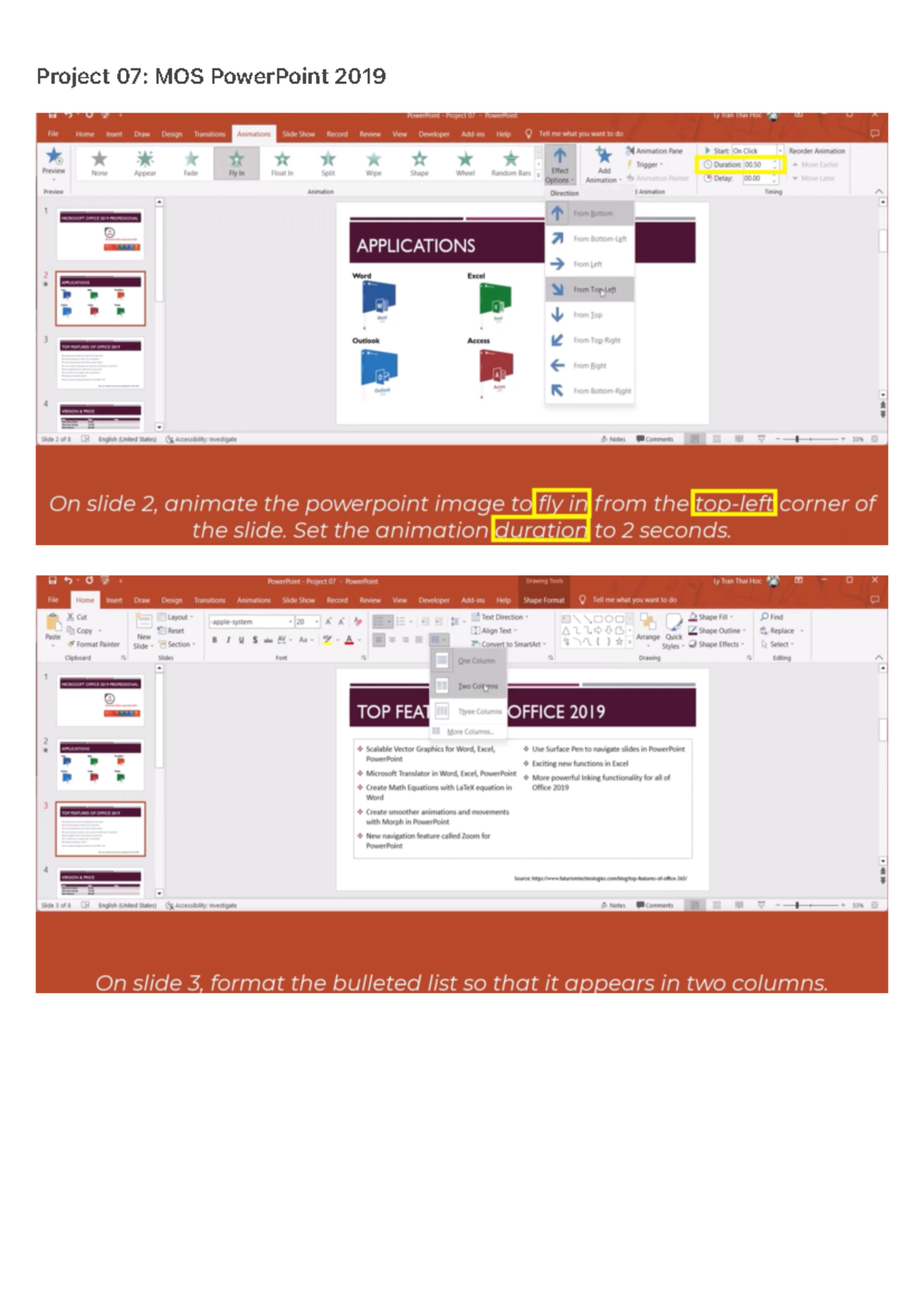 Project 07: MOS PowerPoint 2019 Presentation Guide - Studocu