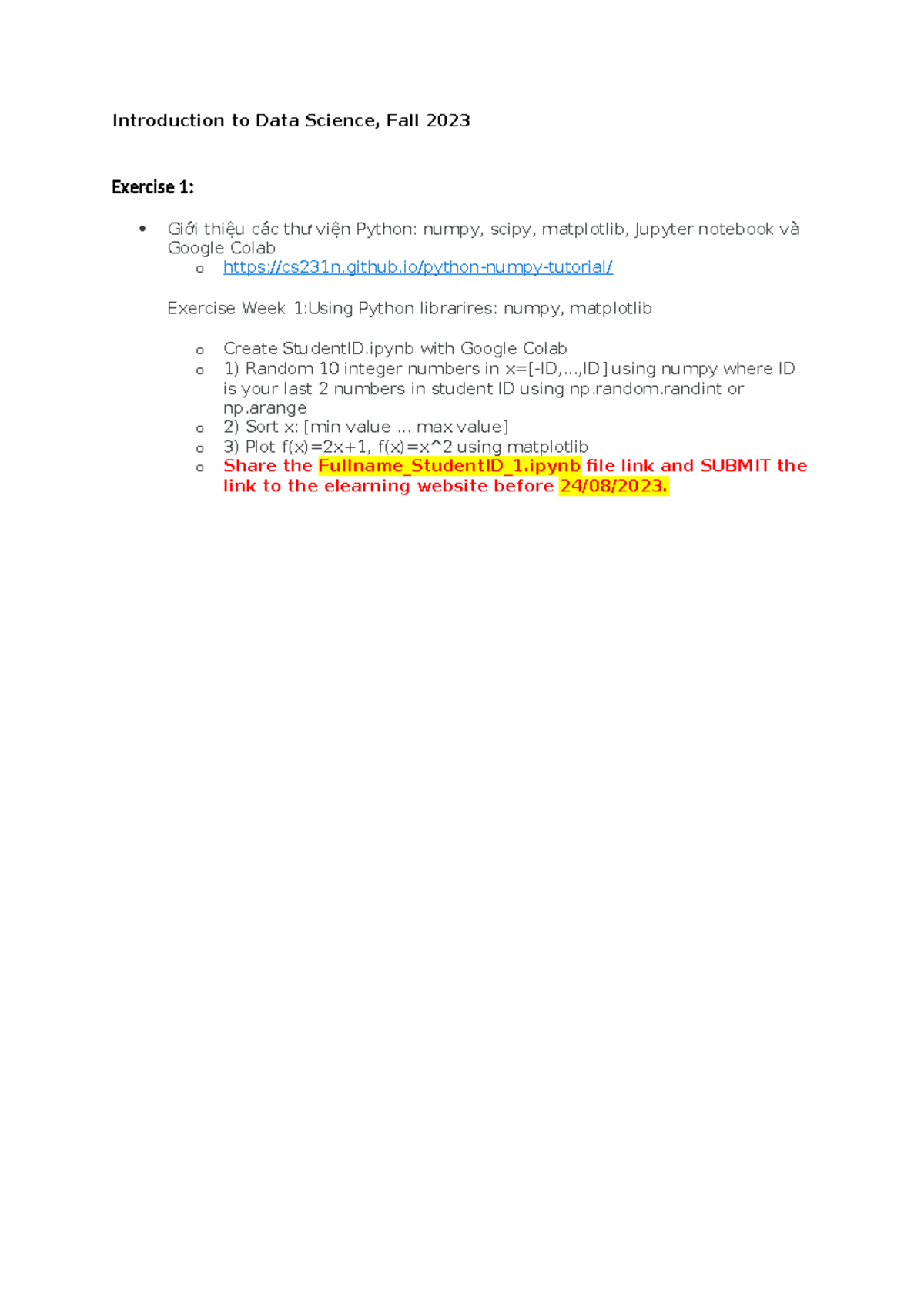 Exercise 1 - ưewada - Introduction to Data Science, Fall 2023 Exercise ...