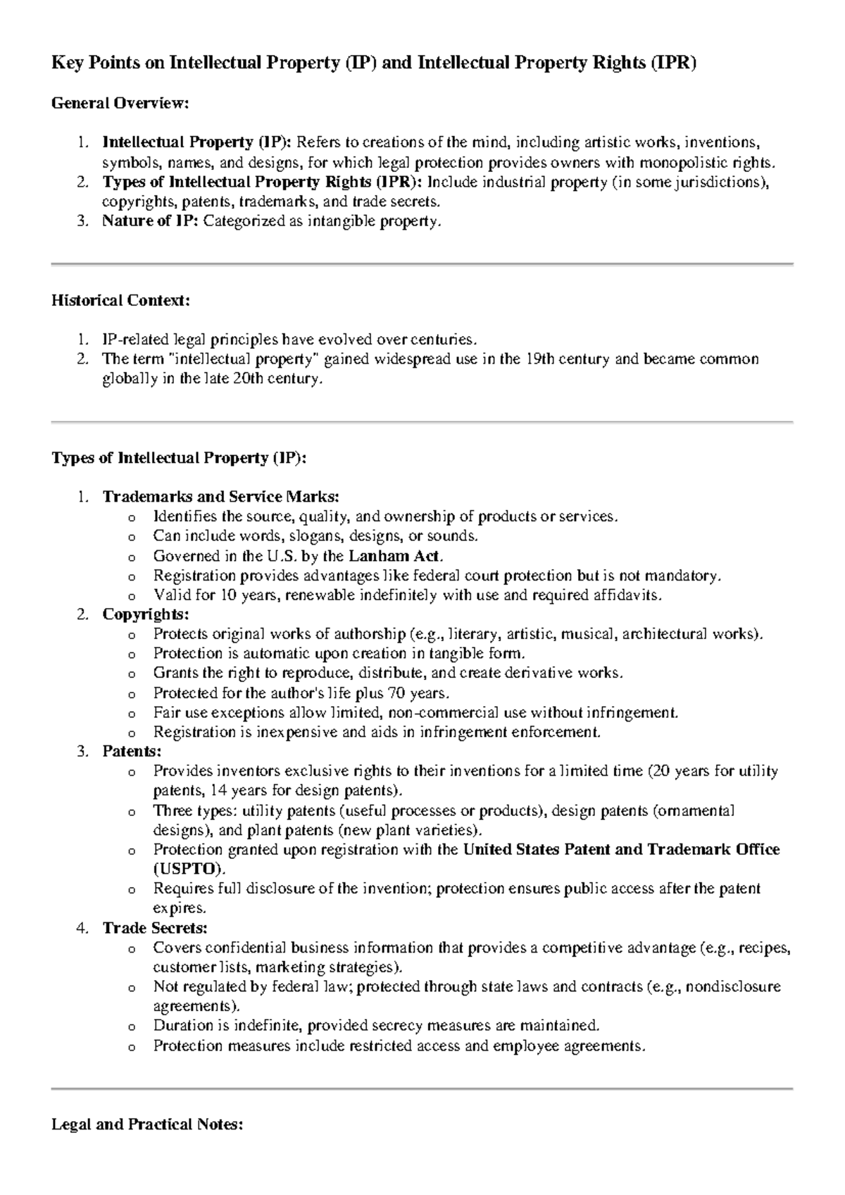 IPR Overview: Key Points on Intellectual Property & Rights (WSDESW ...