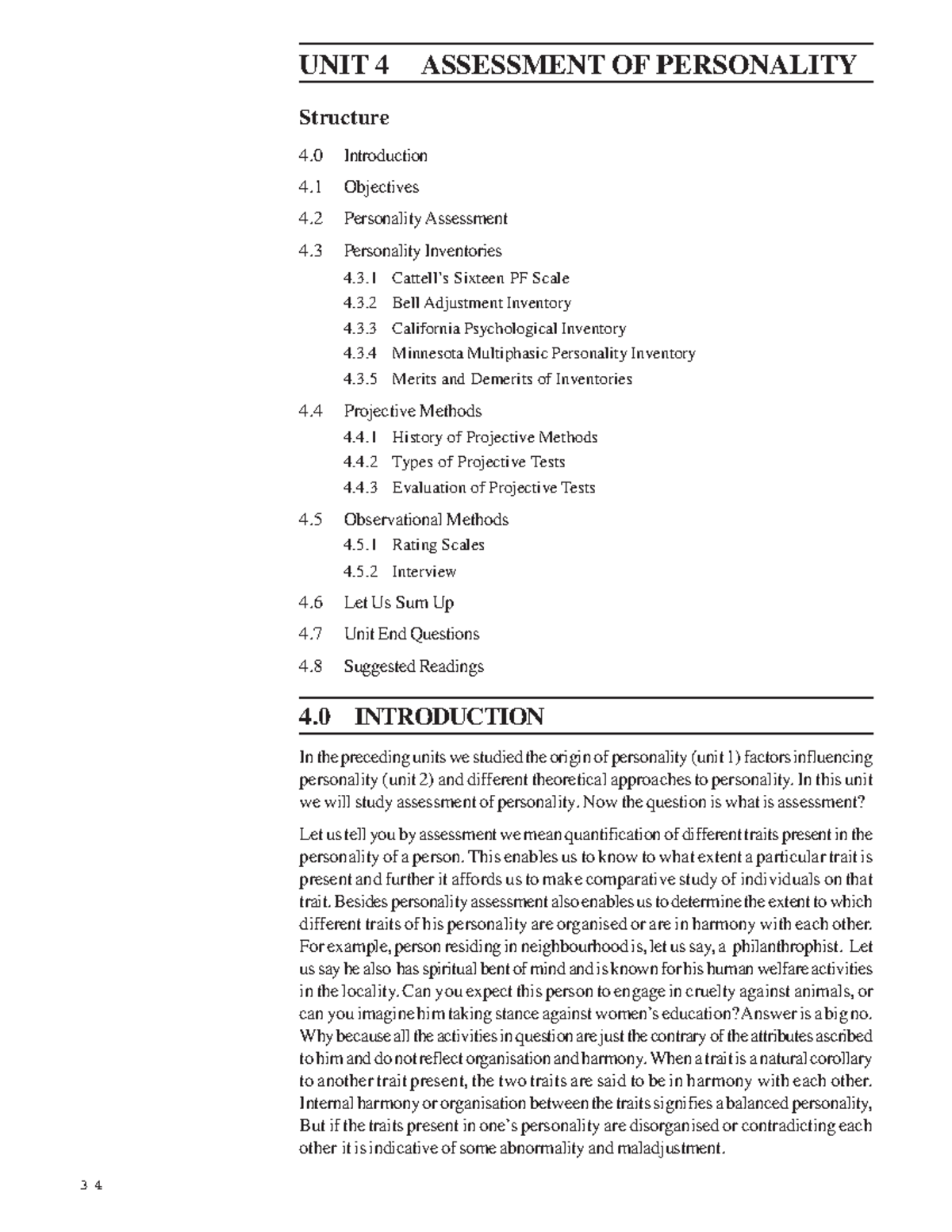 Unit 4 - Comprehensive Overview of Personality Assessments and ...