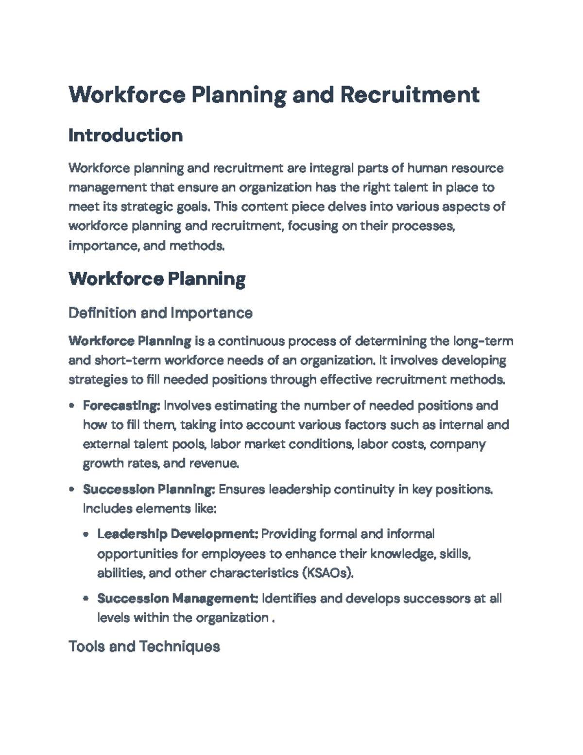 Workforce Planning and Recruitment Strategies: A Comprehensive Guide - Workforce Planning and ...