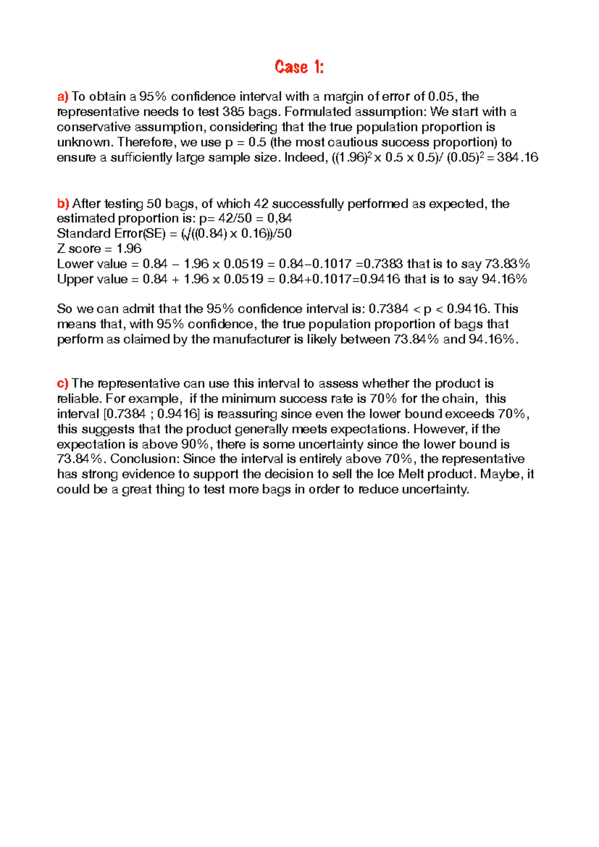 Business Stat - Case Study on Confidence Intervals and Product ...
