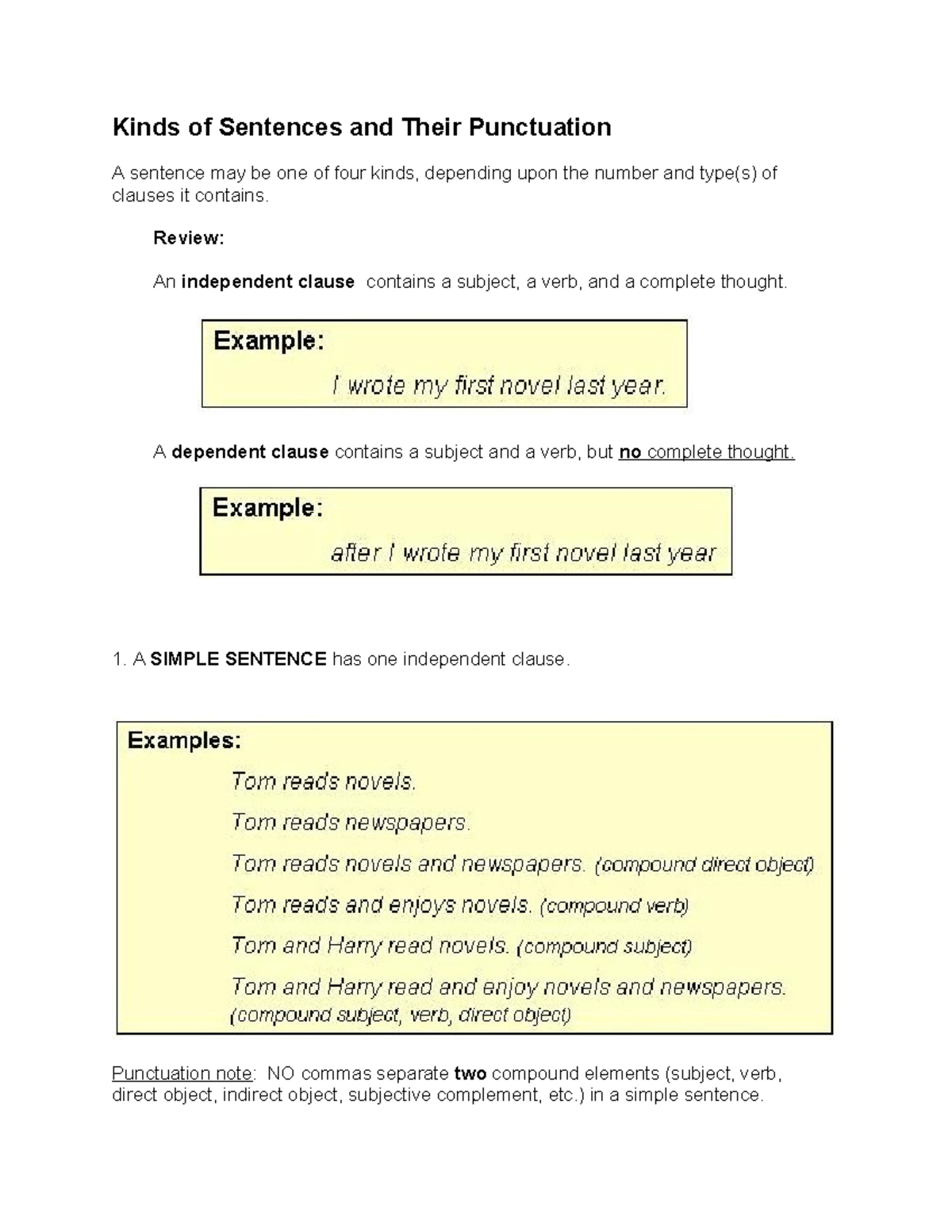 Types of Sentences & Punctuation Rules: A Comprehensive Guide - Studocu