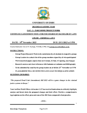 [Solved] an example of a charge sheet - Criminal Procedure I - Studocu