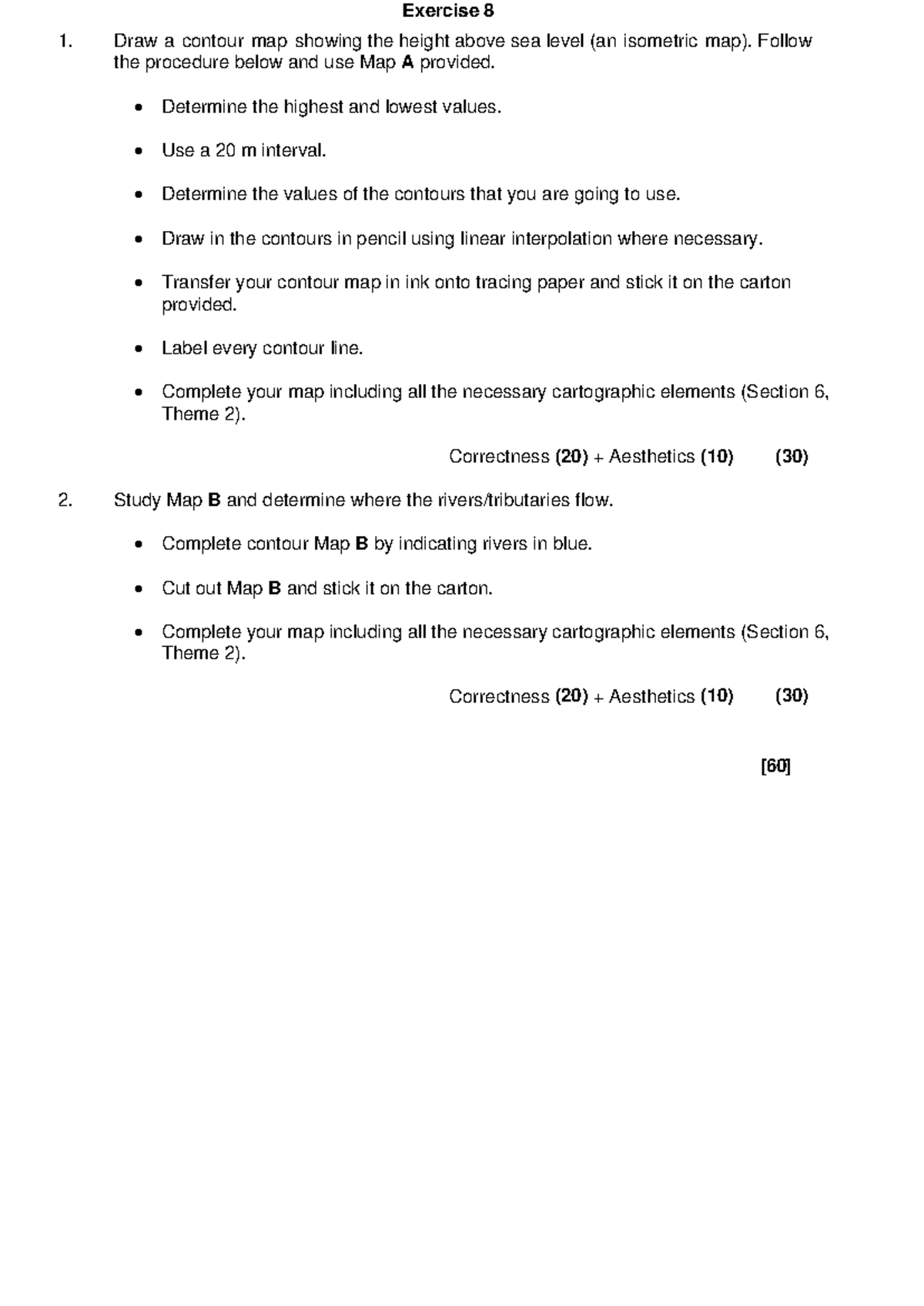Exercise 8: Contour Mapping and Cartographic Elements (Theme 8) - Studocu