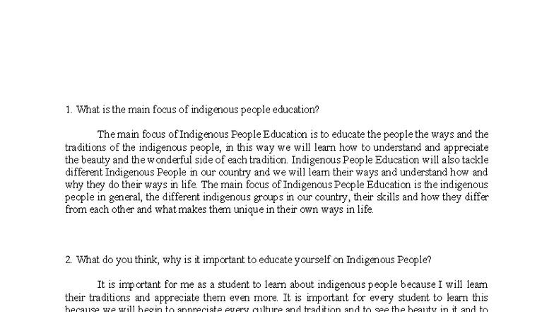 IPEd - Assignment on Indigenous People Education and Its Importance ...
