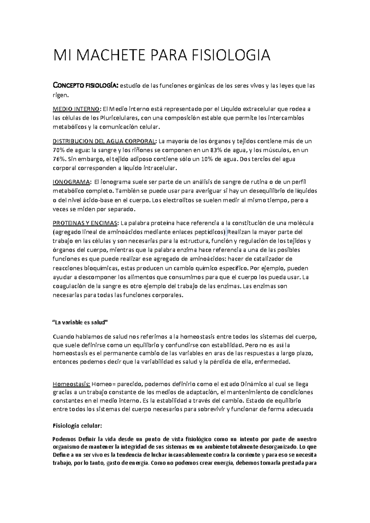 Fisiología Celular y Muscular: Resumen Integral para OIHB - Studocu