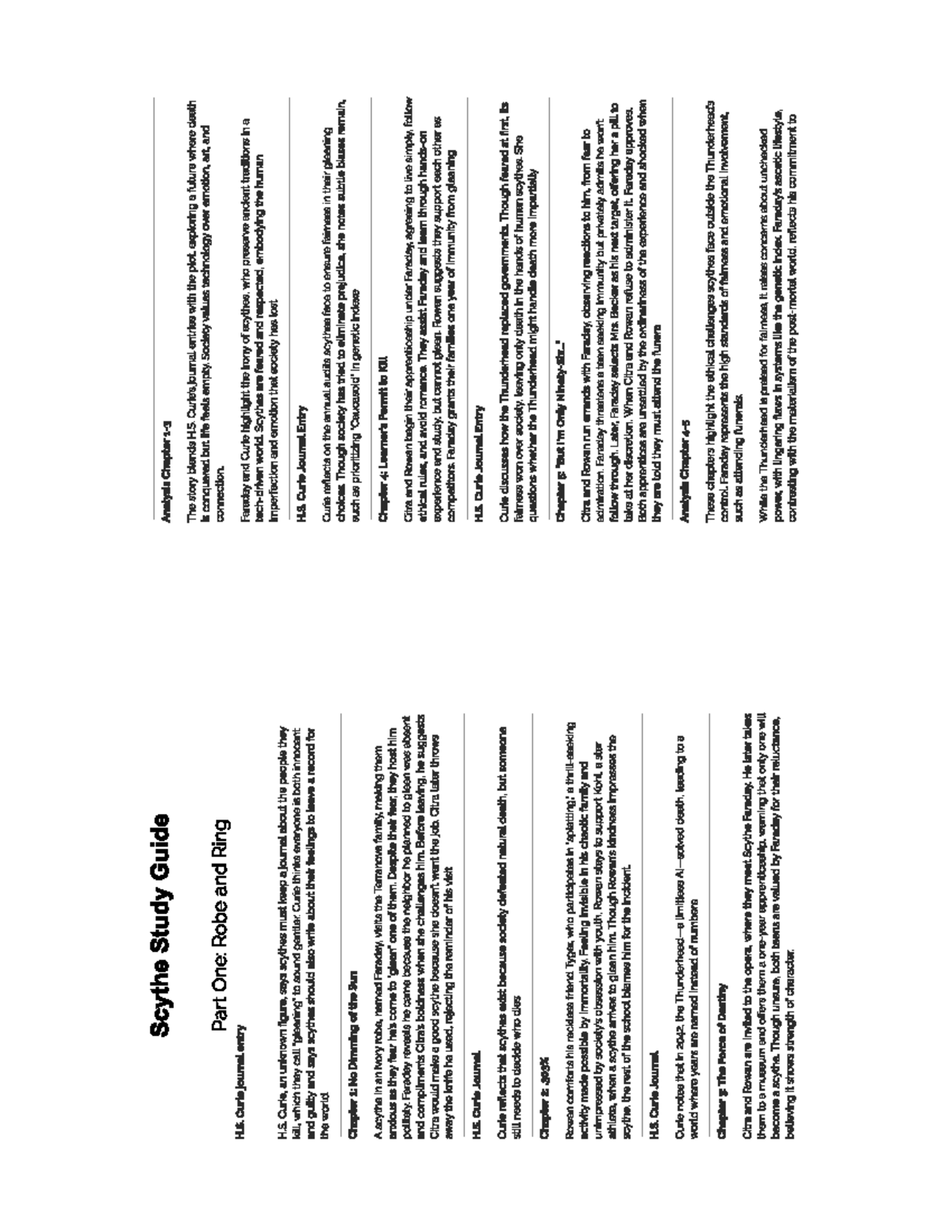 Scythe Study Guide Analysis: Insights and Themes from Notes - Studeersnel