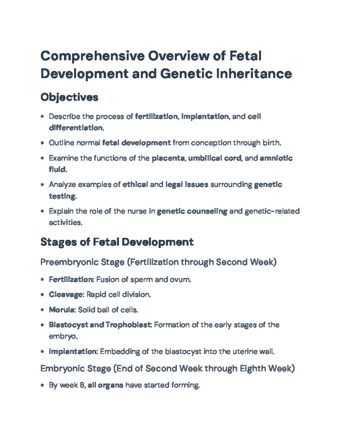 Fetal Development & Genetic Inheritance Overview: Insights and Stages ...