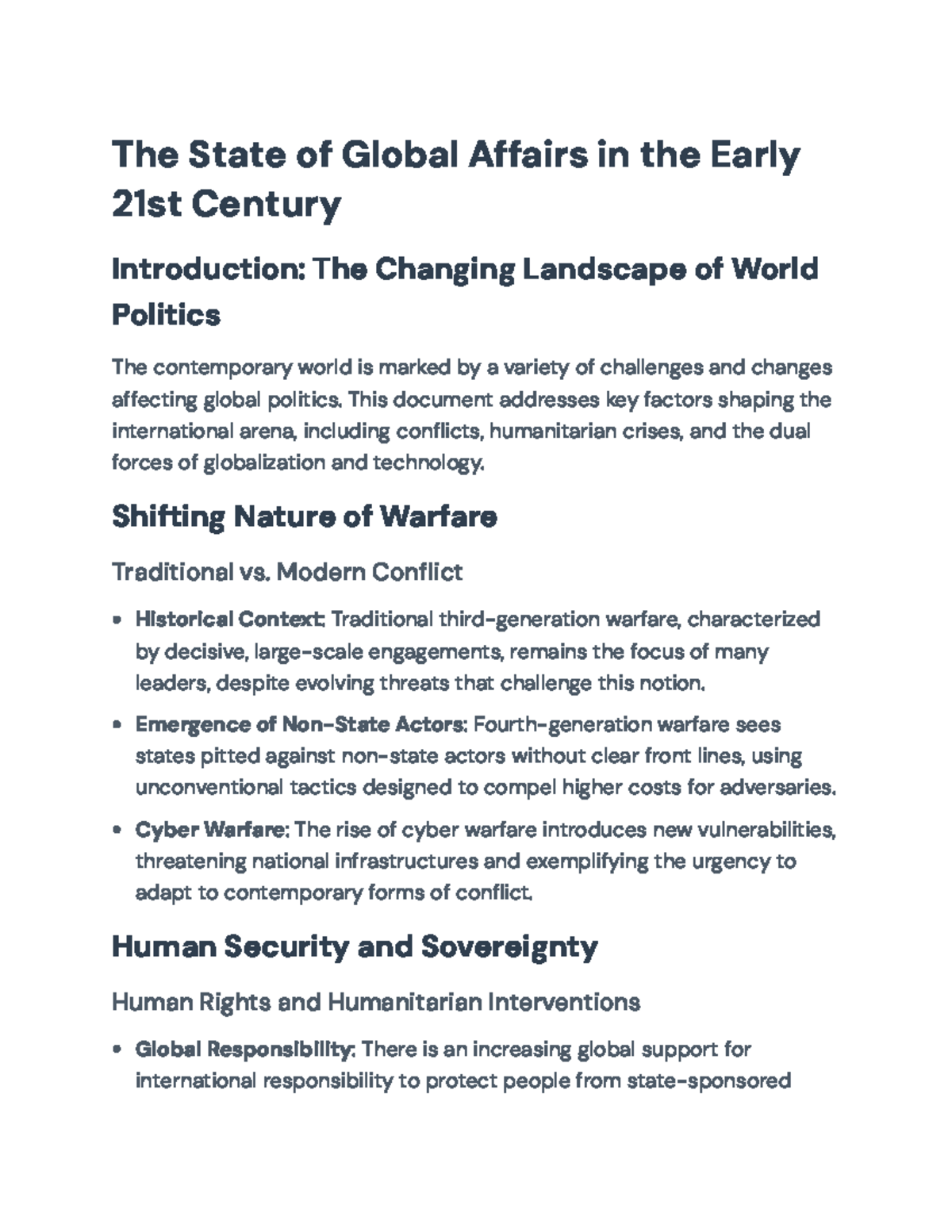 The State of Global Affairs: Analyzing 21st Century Challenges - The ...