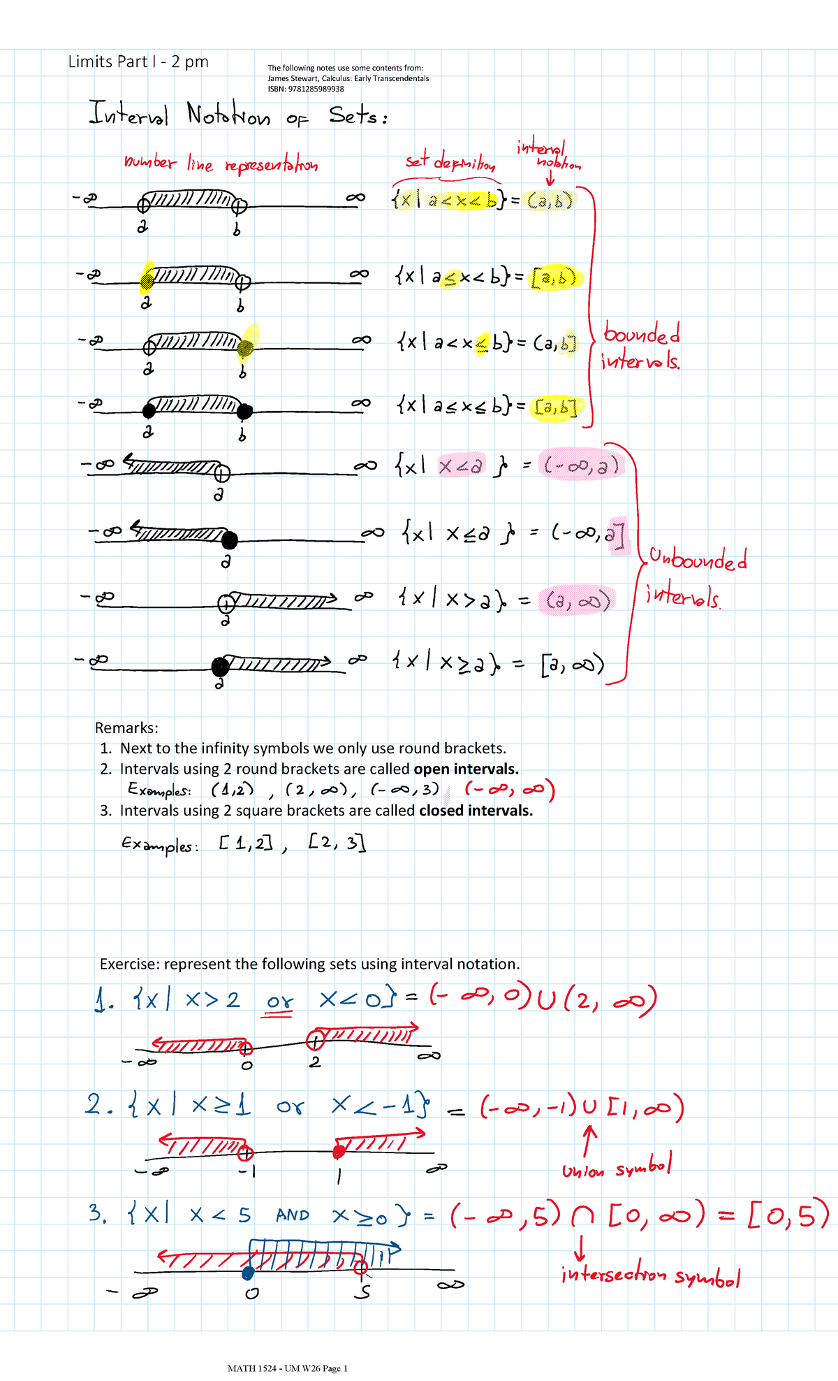 Limits Part I Notes for MATH 1524 UM W26 - Feb 12 - Studocu