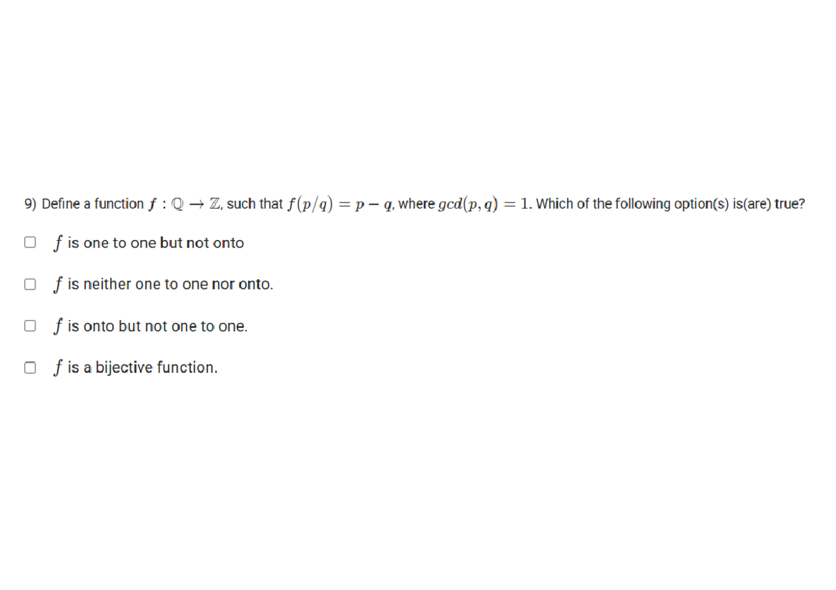 Mathematical Functions: One-to-One, Onto, and Bijective Analysis - Studocu