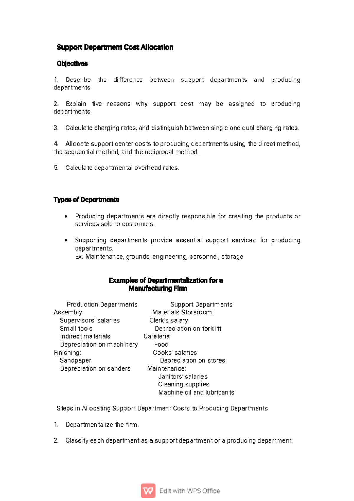 Service-COST- Allocation Lecture Notes & Methods Explained - Studocu