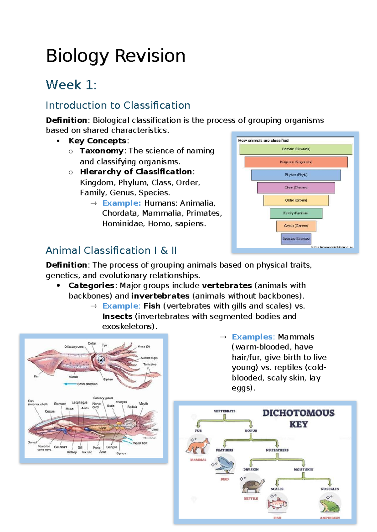 Biology Revision (Unit 2): Classification, Evolution & Photosynthesis ...
