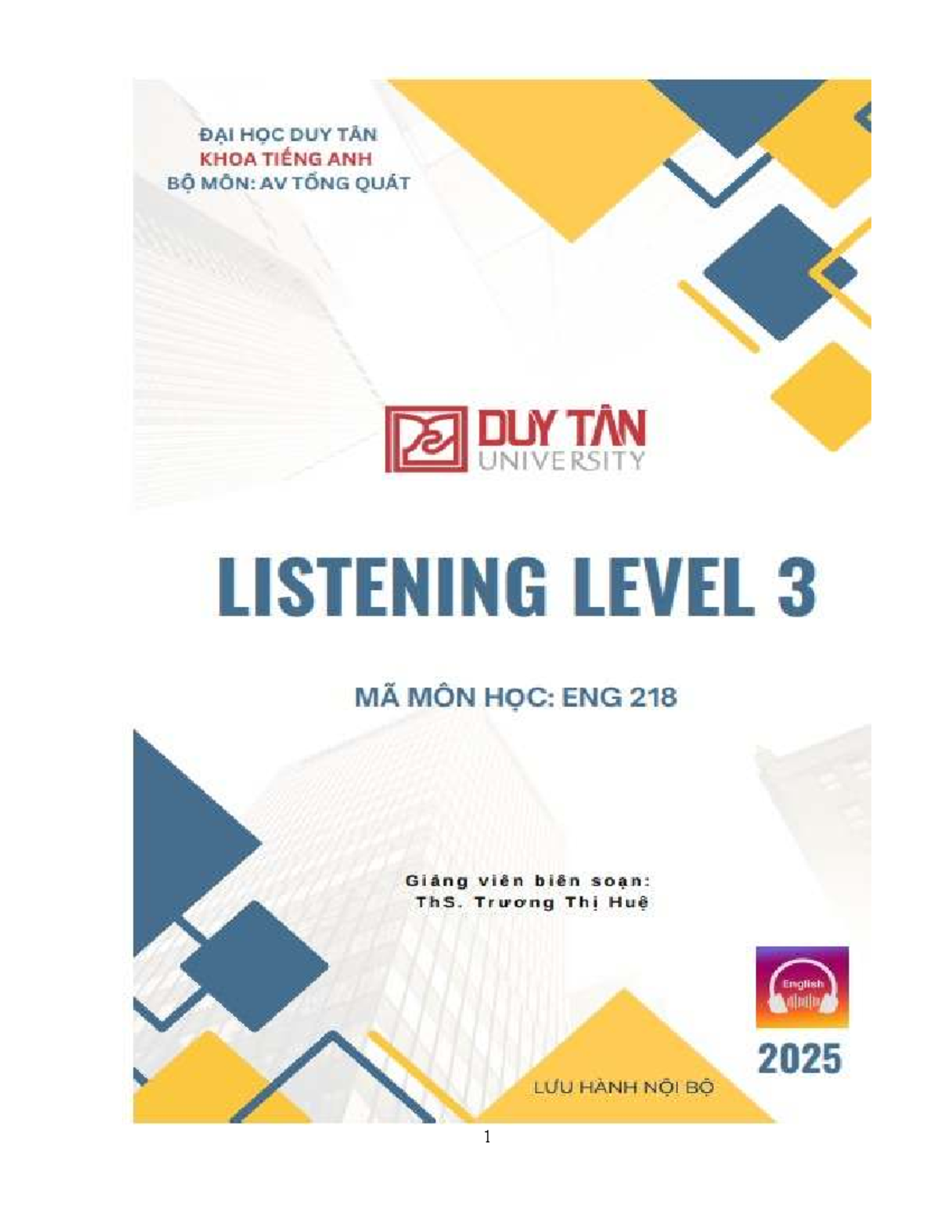 Listening Level 3: TOEIC Preparation and Practice Guide - Studocu