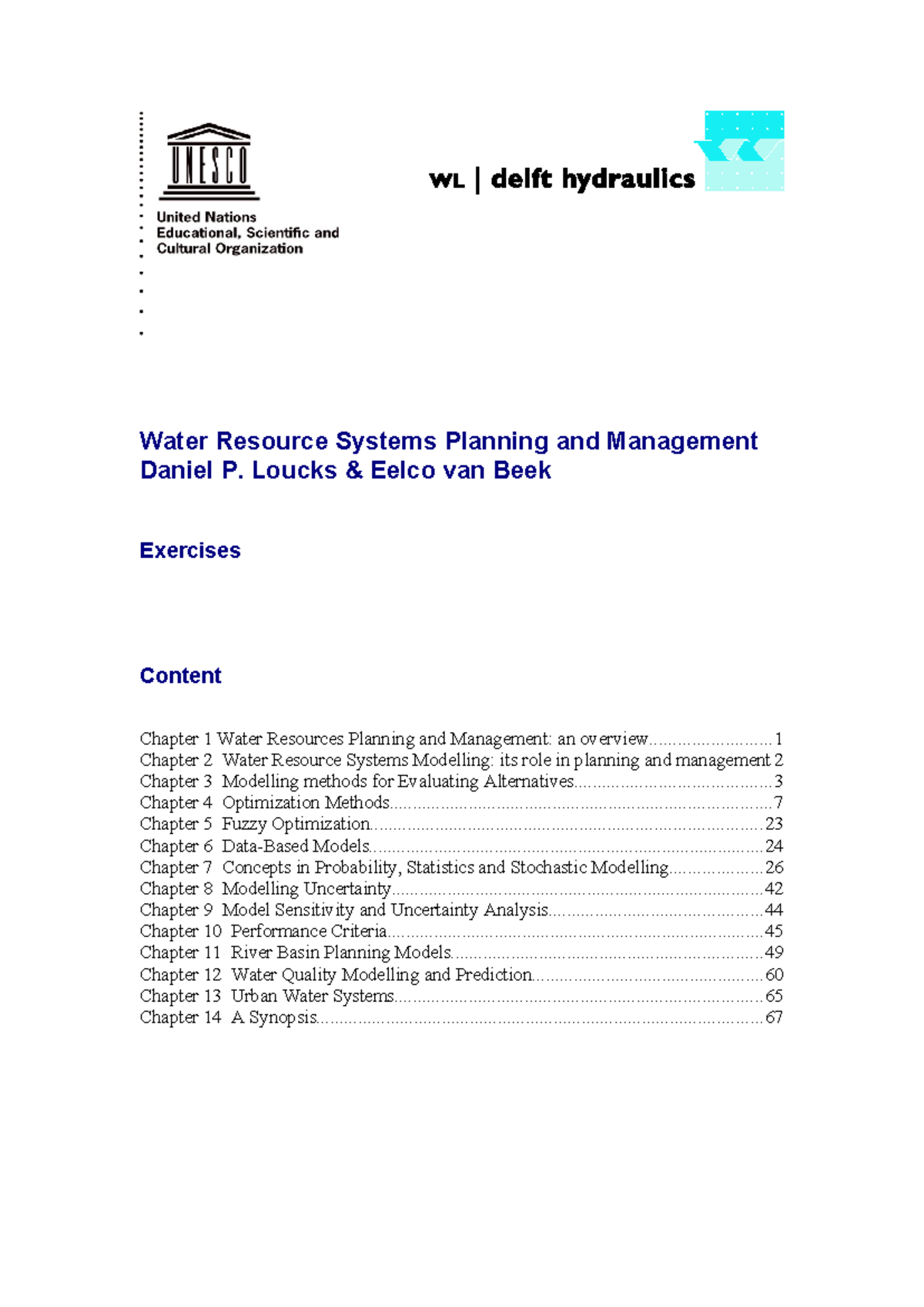 Water Resource Systems Planning and Management (ENGR 101) - Exercises ...