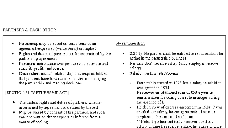 Partners & Each Other: Rights and Duties in Partnership (240708) - Studocu