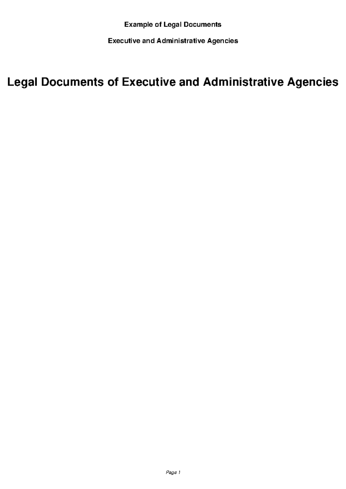 Legal Documents of Executive & Administrative Agencies Overview - Studocu