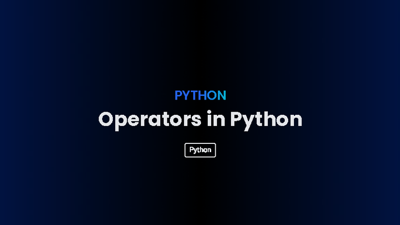 PYTHON Operators Overview: Types and Examples - Studocu