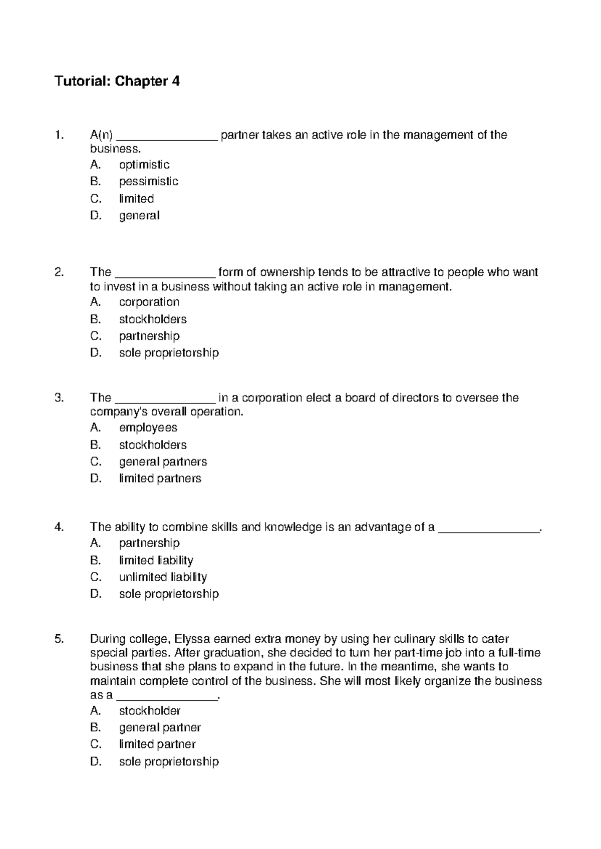 Chapter 4 Tutorial: Practice Material for Accounting (ACC 101) - Studocu