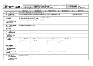 Grade 5 DLL EPP 5 Q4 Week 6 - GRADES 1 to 12 DAILY LESSON LOG School ...