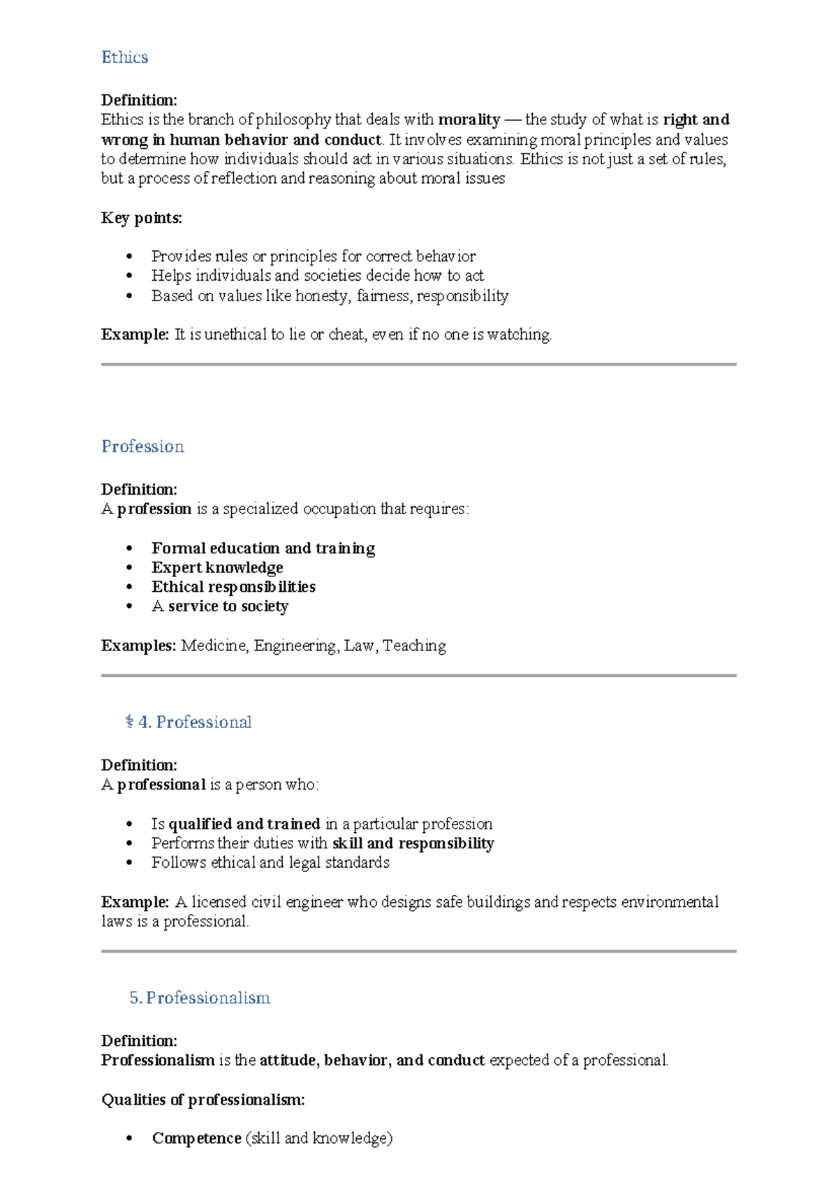 Models of Professionalism: Understanding Professional Ethics - Studocu
