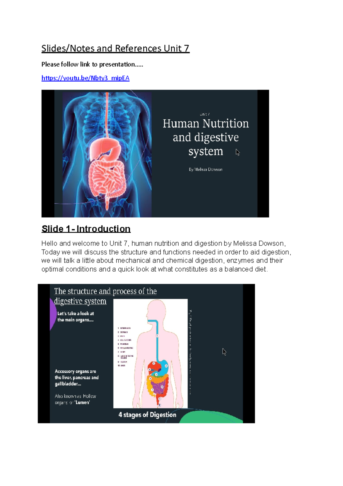 Unit 7 Notes and slides completed - Slides/Notes and References Unit 7 ...