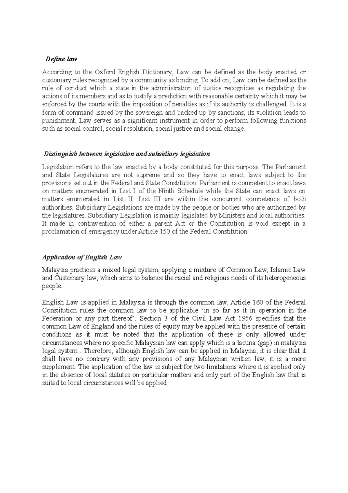 GPOL Midterm Test Notes: Understanding Legal Principles and Definitions ...