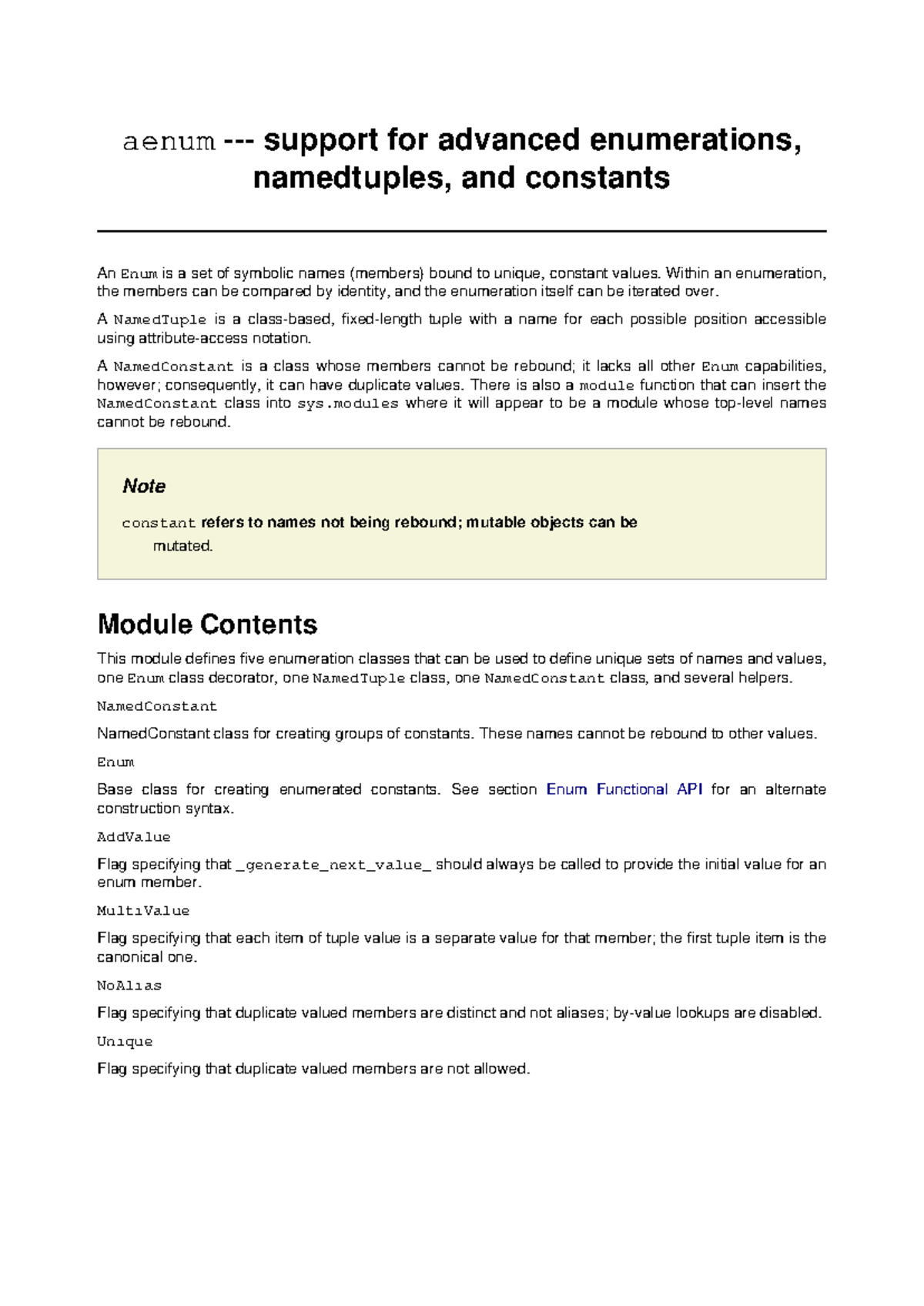 Advanced Enumerations Support in Python: AENUM Module Overview - Studocu