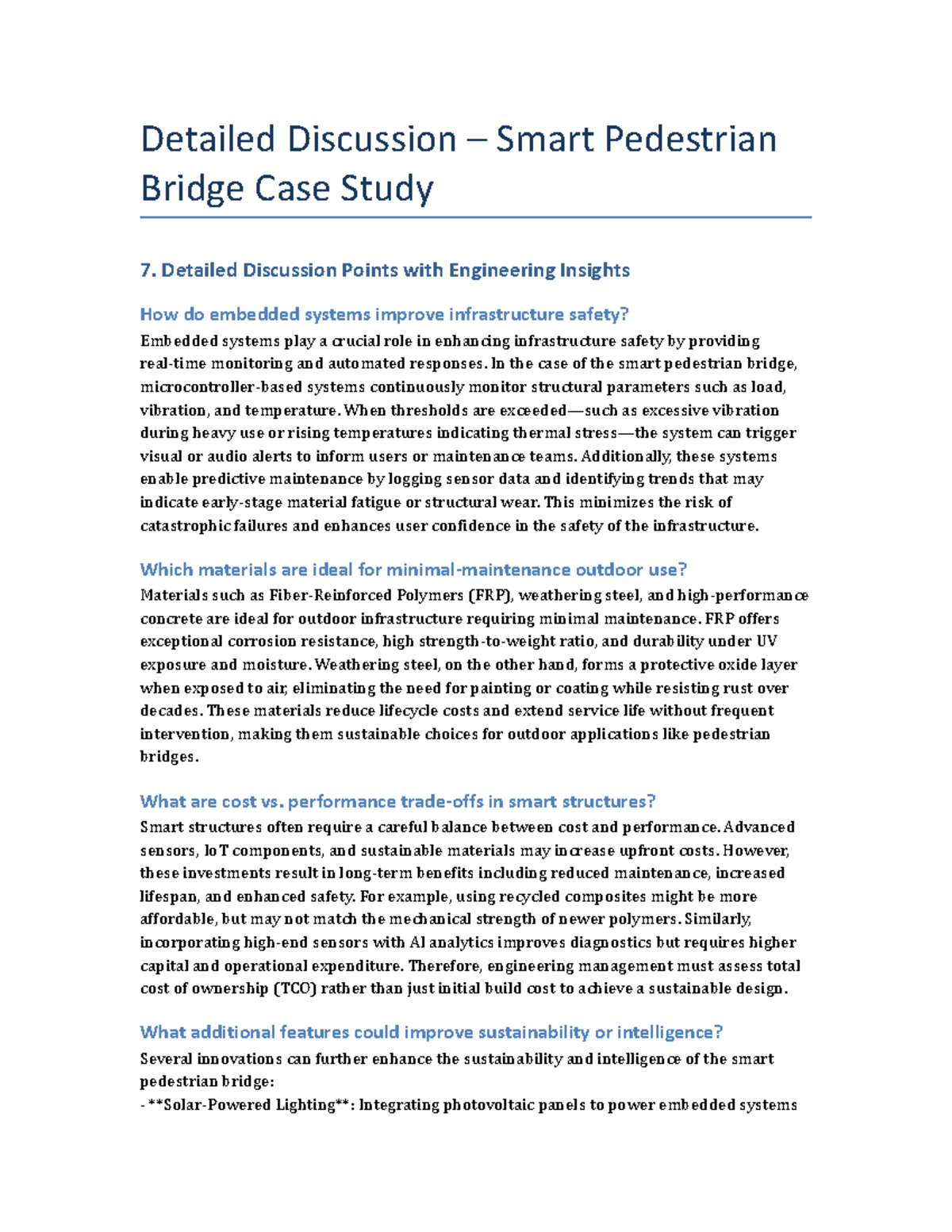 Smart Pedestrian Bridge Case Study 7: Engineering Insights ...