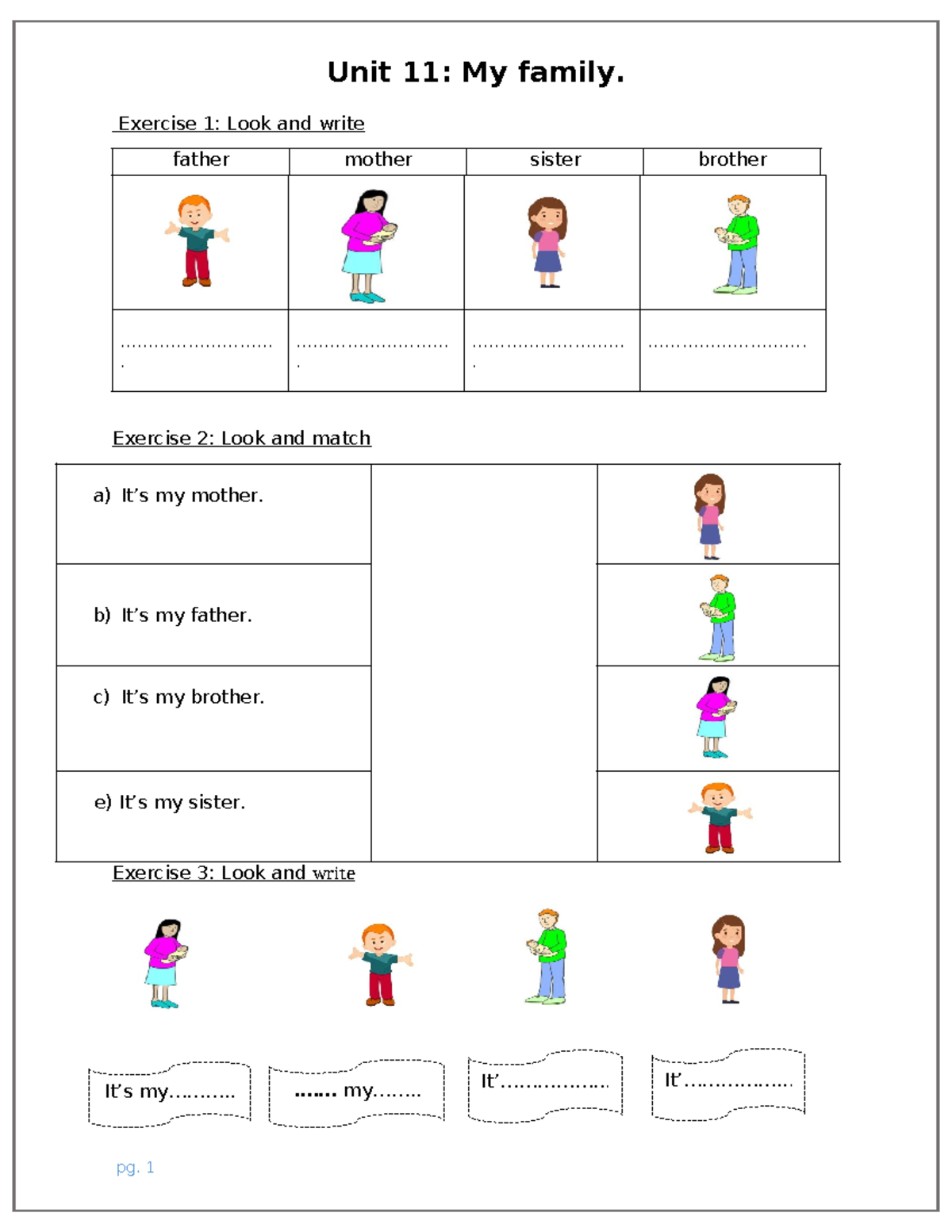 Unit 11: My Family Exercises & Listening Activities (Anh 3 Global ...