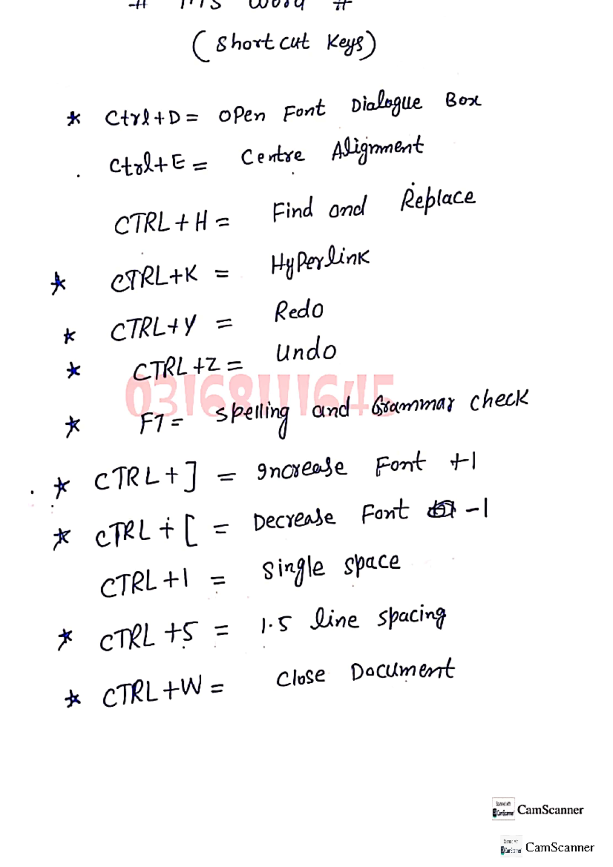 ITS 101: MS Word Shortcut Keys and Formatting Notes - Studocu