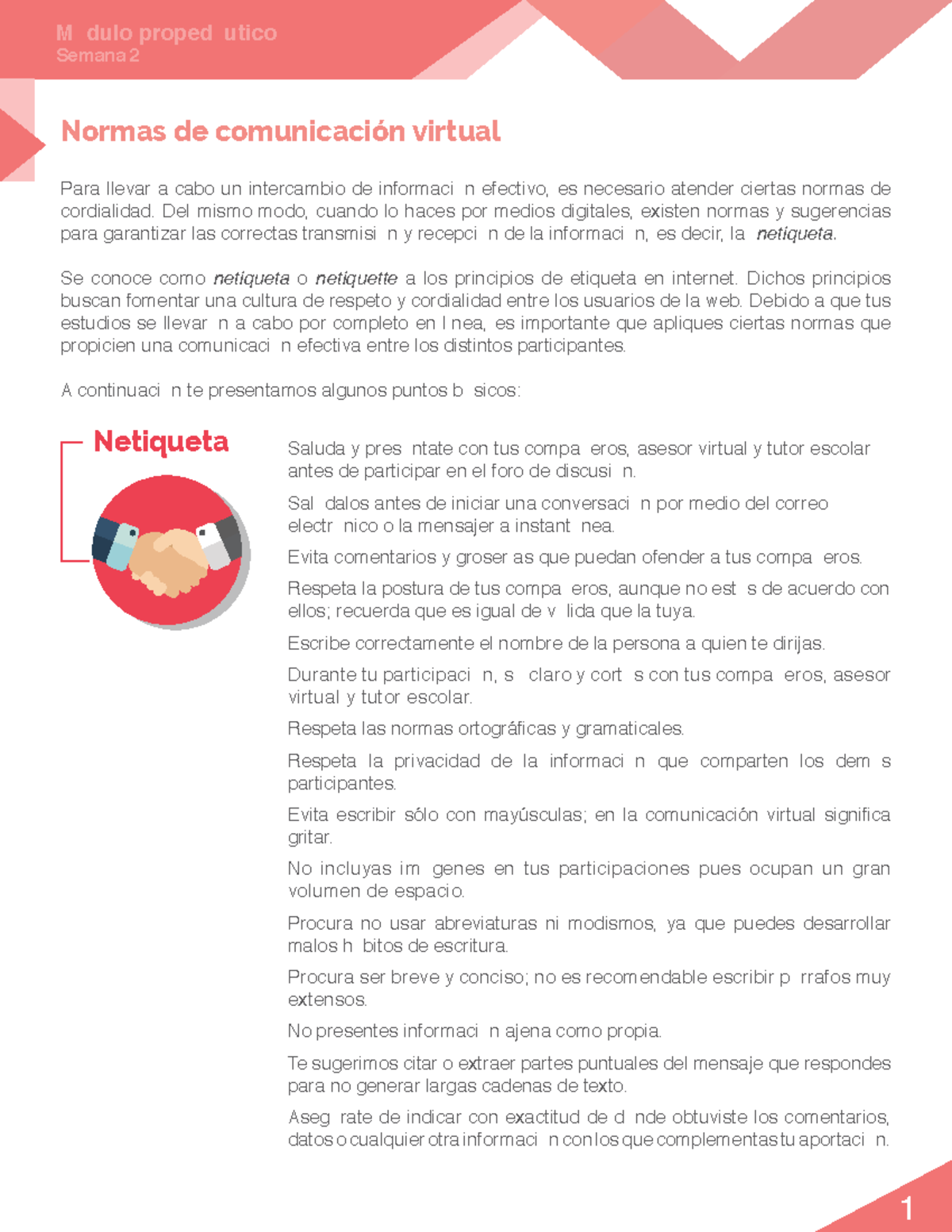 M0 S2 Normas de Comunicación Virtual y Netiqueta en Línea - Studocu