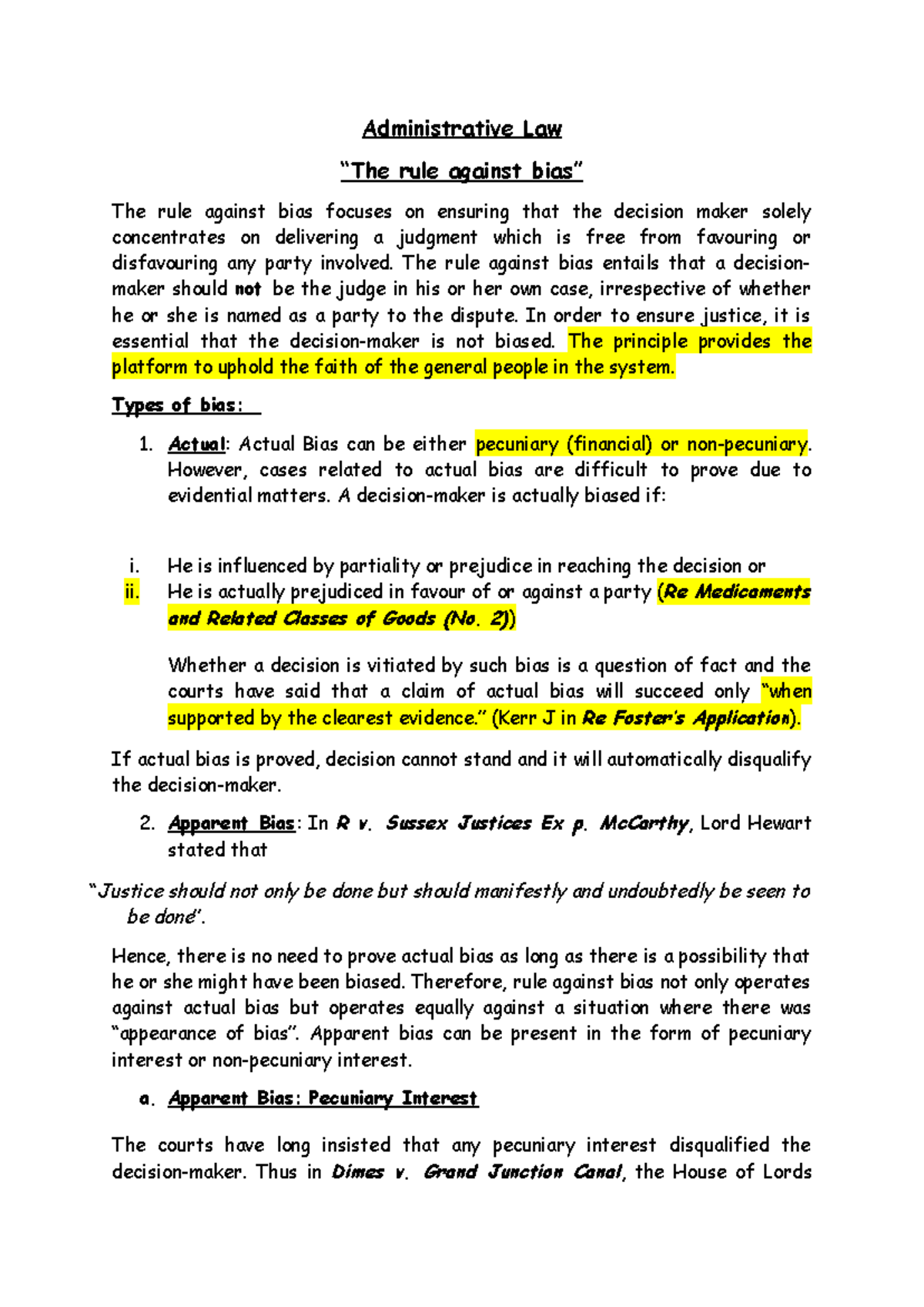 Rule Against Bias in Administrative Law: Understanding Principles and ...