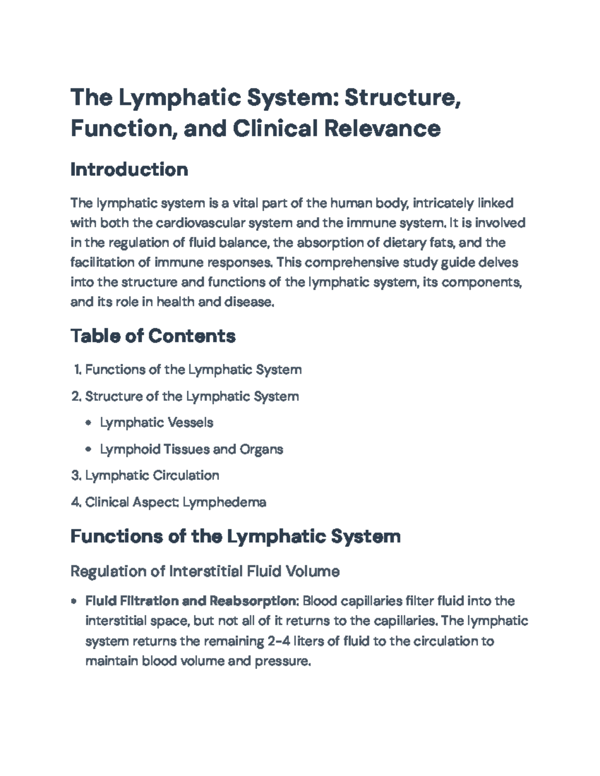The Lymphatic System: Structure, Functions & Clinical Relevance (BIO101 ...