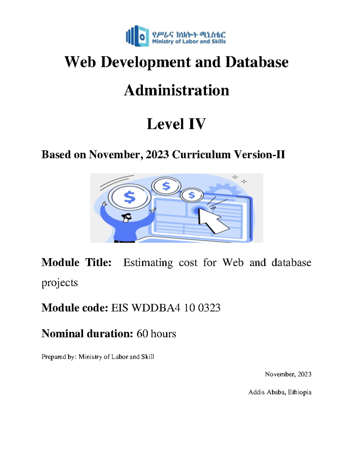 EIS WDDBA4 10 0323: Estimating Costs for Web & Database Projects - Studocu