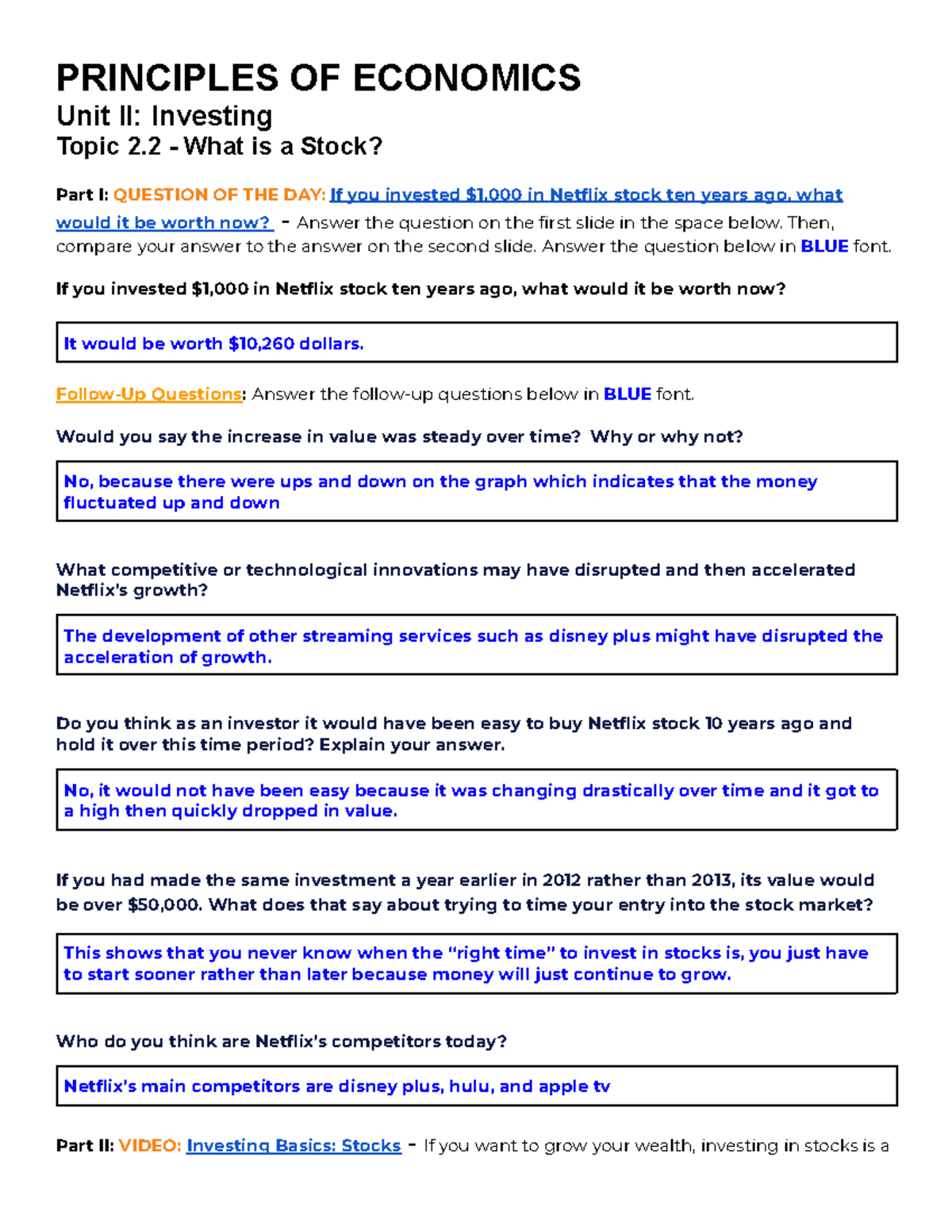 FINCAP FRIDAY: Understanding Stock Splits & Investing Basics - Studocu