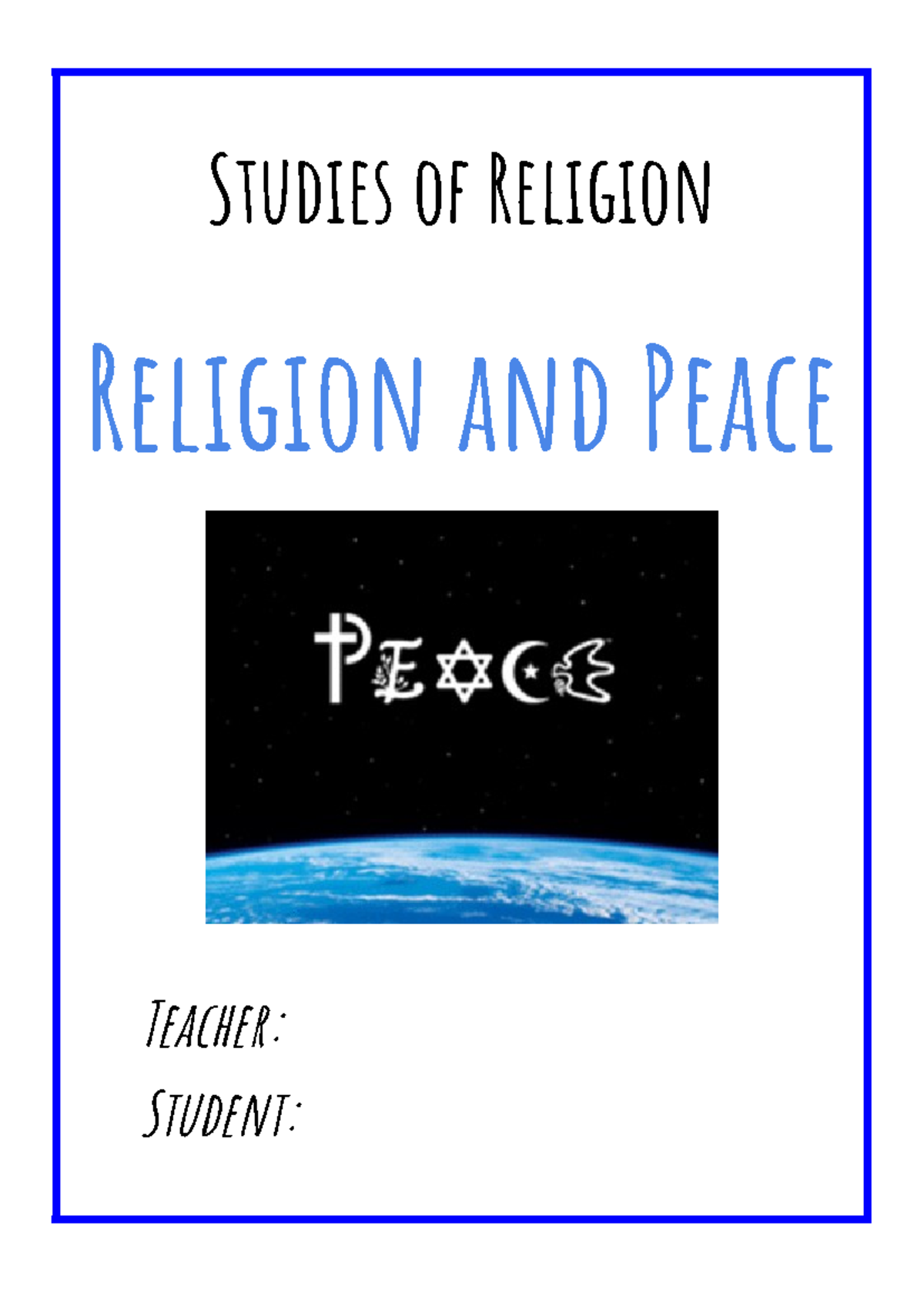 HSC Studies of Religion: Religion and Peace Booklet 1 Overview - Studocu