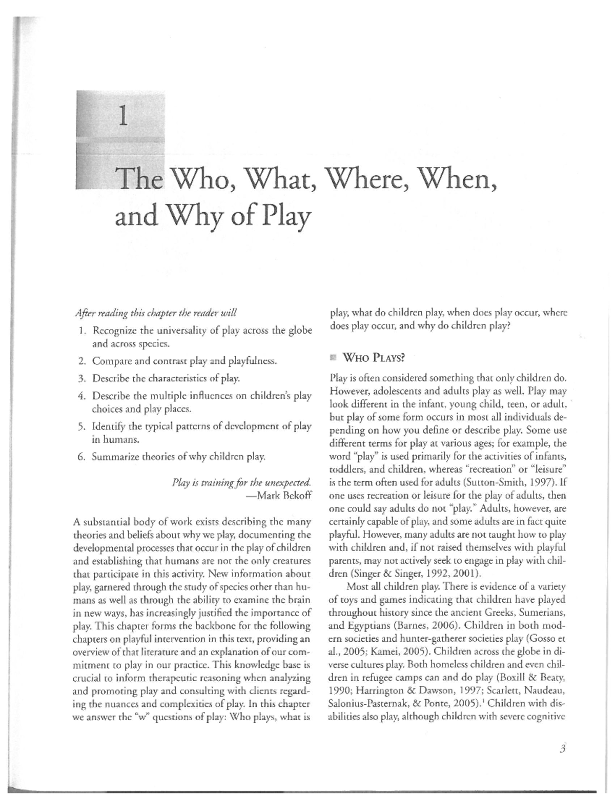 Assessment Task for Course Code: XCH4 - Understanding Play Dynamics ...