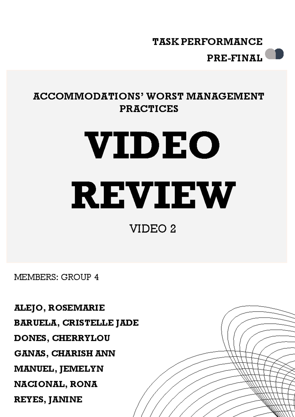 PRE-FINAL REPORT ON HOTEL ACCOMMODATION MANAGEMENT ISSUES - Studocu