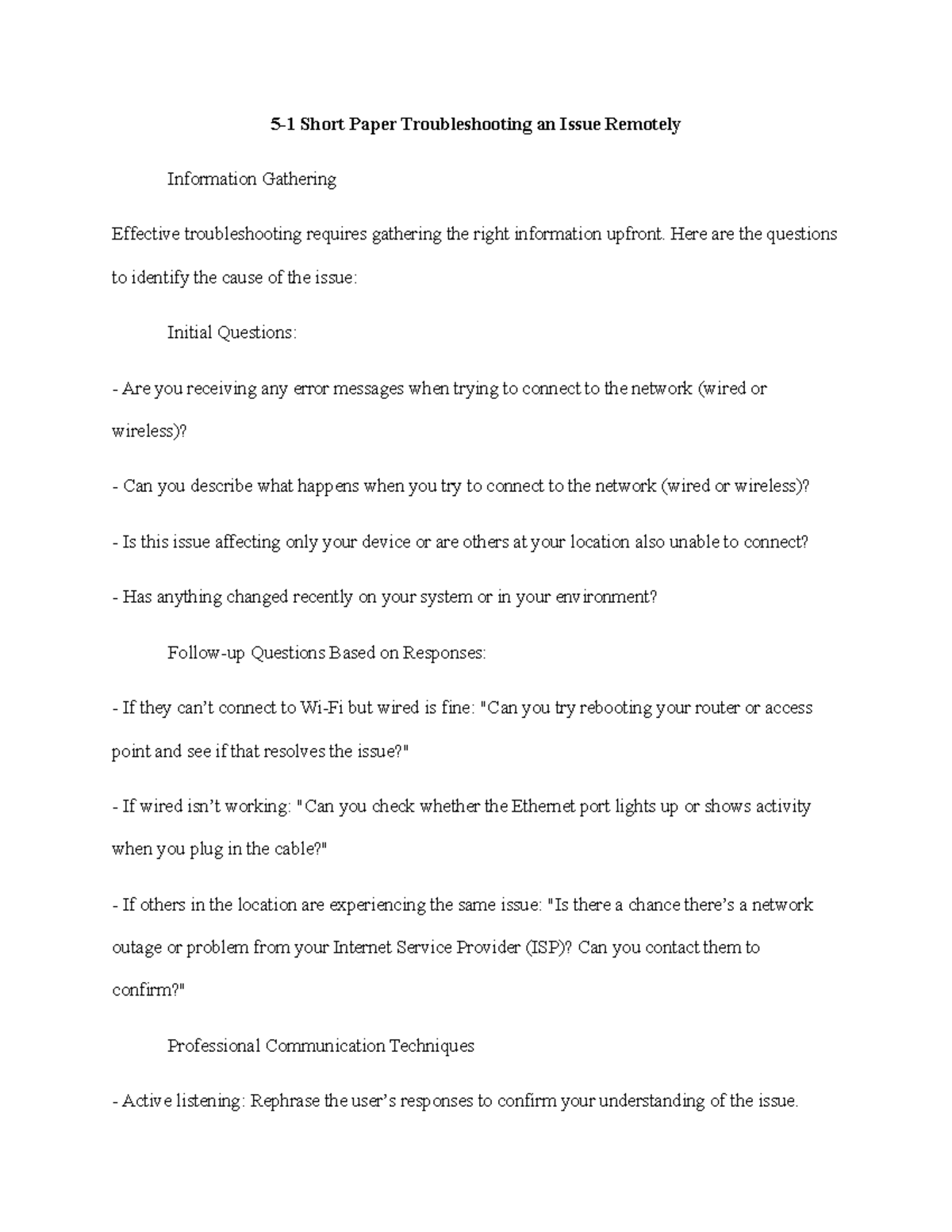 5-1 Short Paper on Remote Troubleshooting Techniques and Guidelines ...