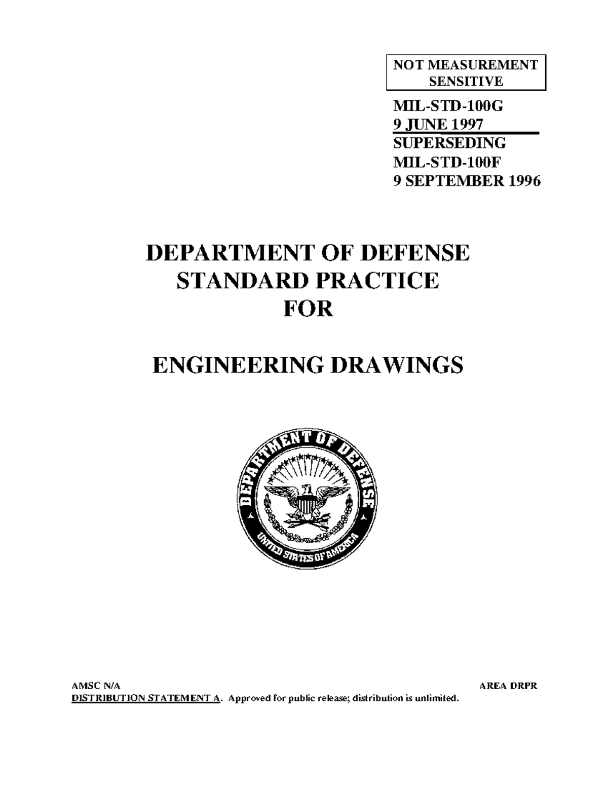 Department of Defense Standard Practice for Engineering Drawings (MIL ...