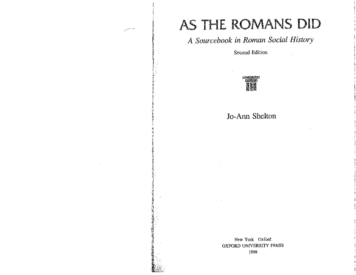 Final Exam Study Guide: Women in Roman Society (Course Code ABC123 ...