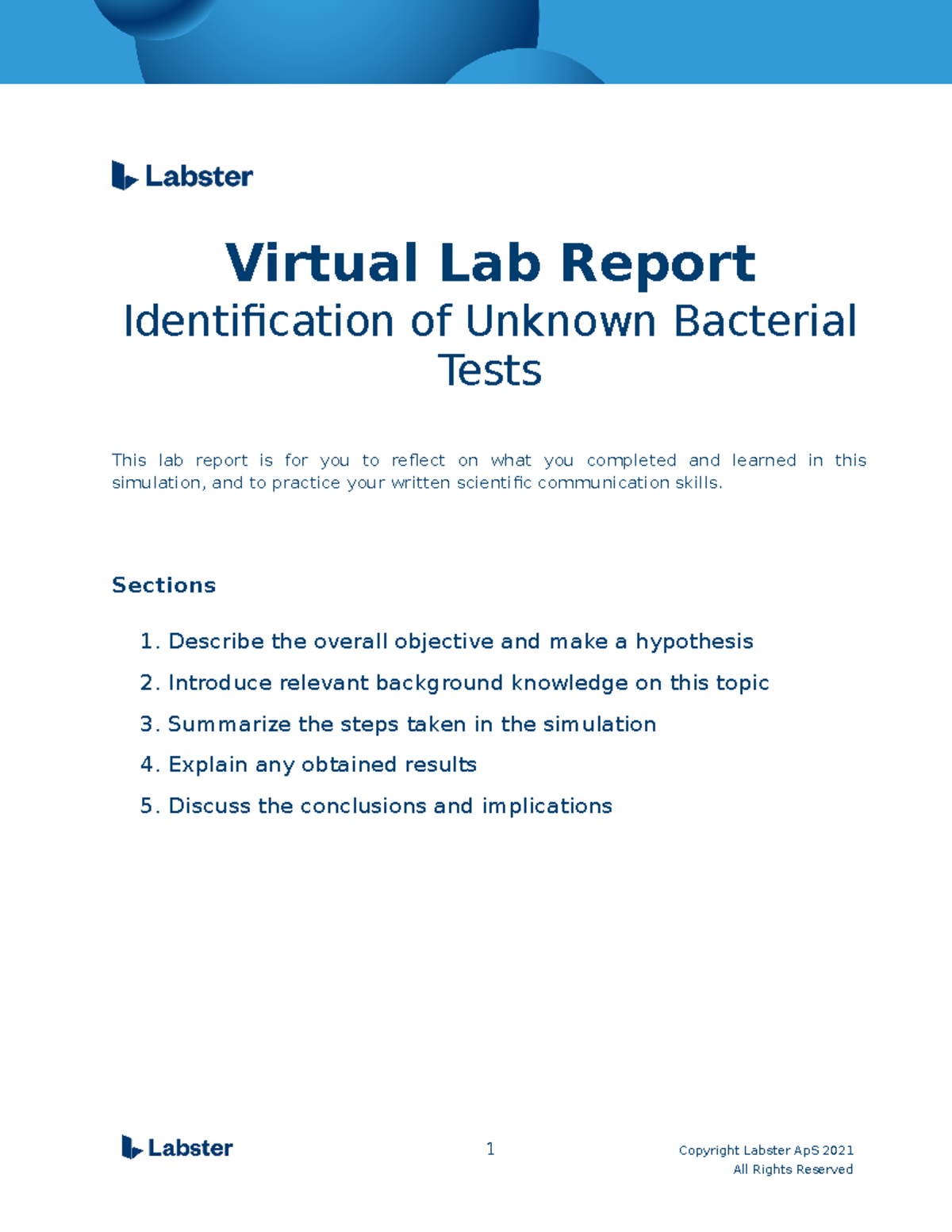 Labster Lab 9: Reflection on Differential Staining Techniques - Studocu