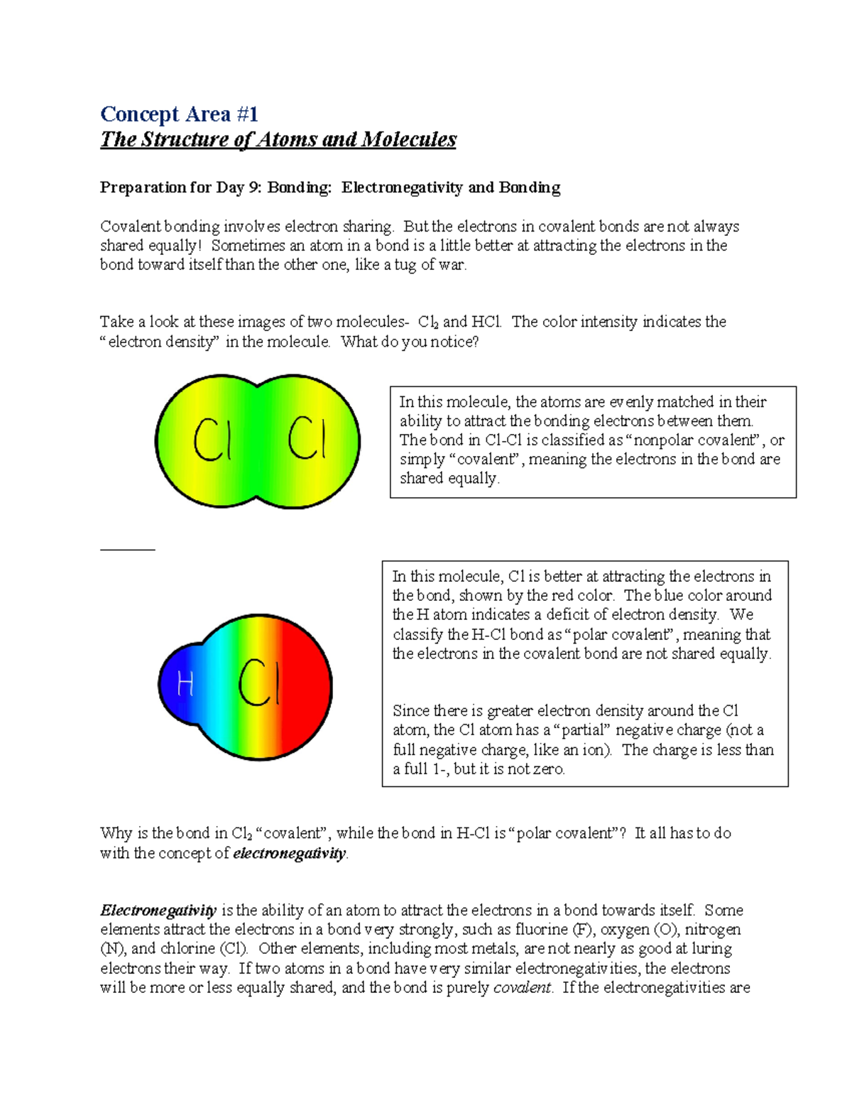 Understanding Electronegativity & Bonding: Concepts for CHEM101 - Studocu