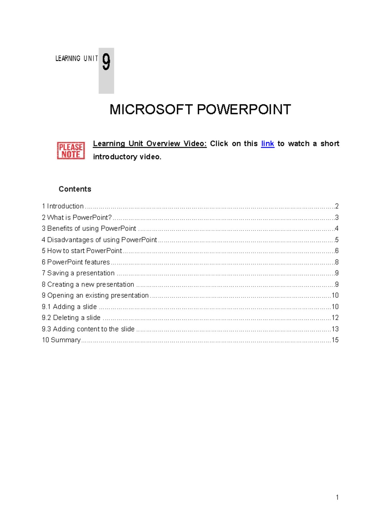 Microsoft PowerPoint Learning Unit Overview: Features & Functions - Studocu