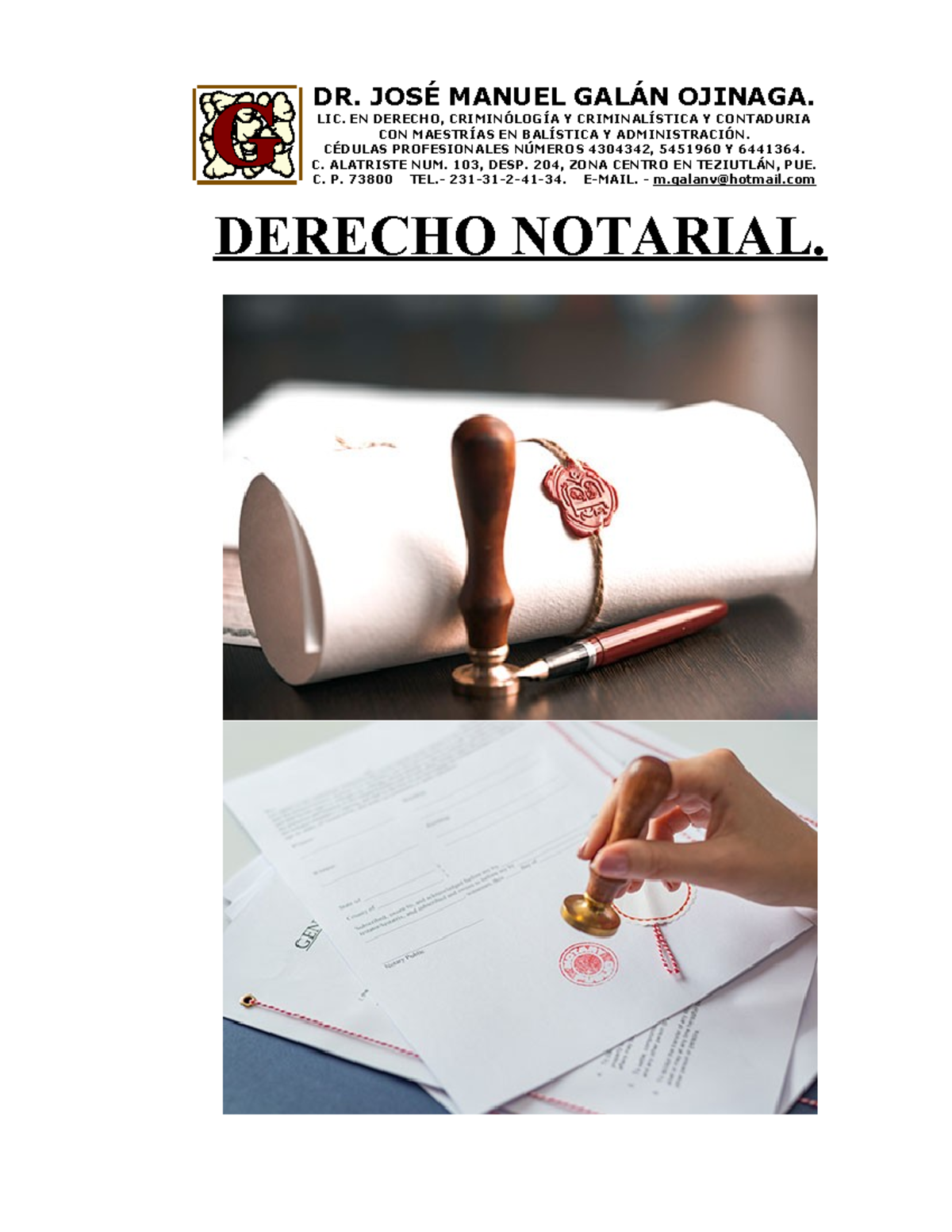 Derecho Notarial 2: Historia y Función del Sello Notarial - Studocu